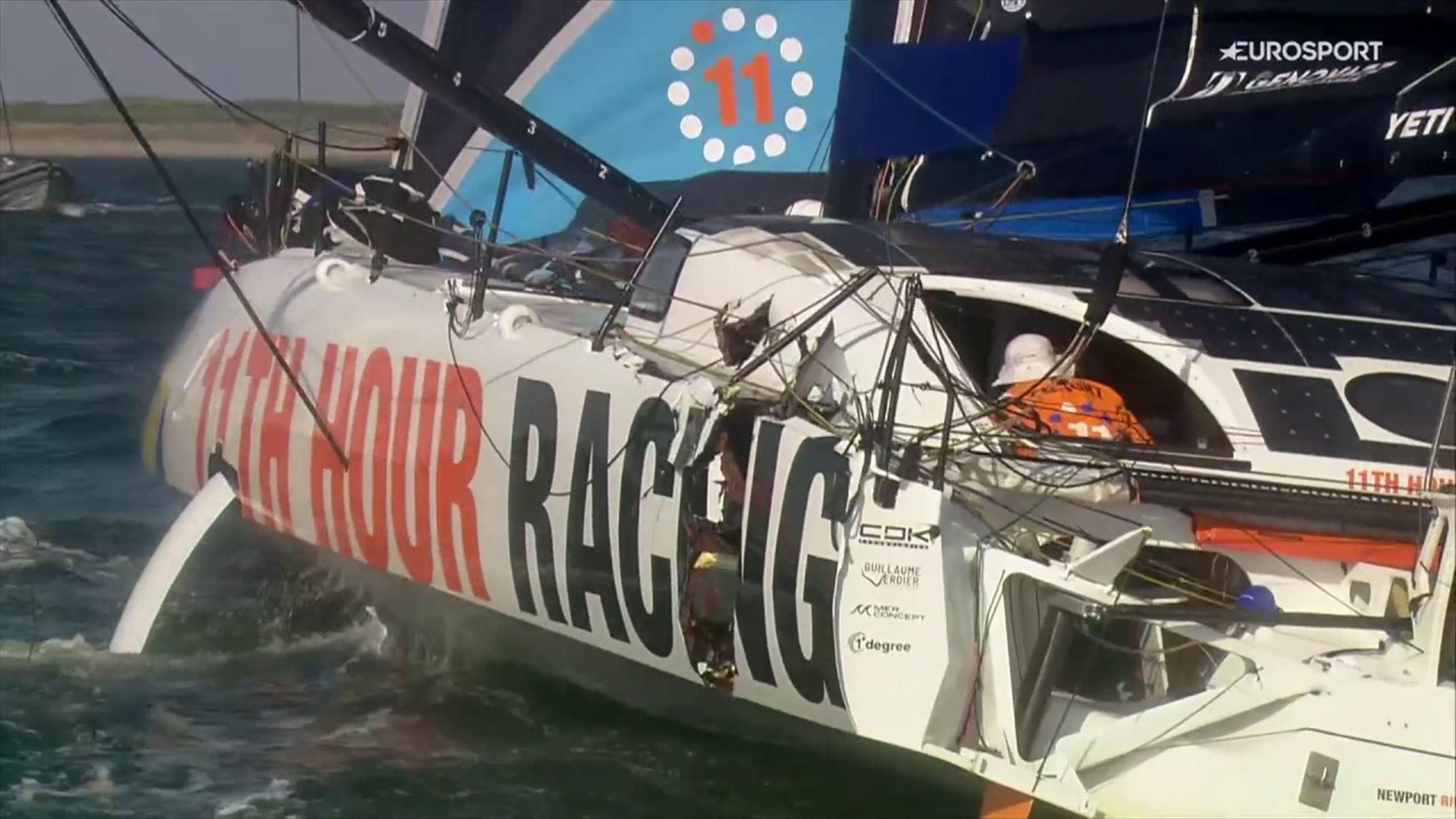 11th Hour Racing Team suffer serious damage after Leg 7 Ocean Race ...