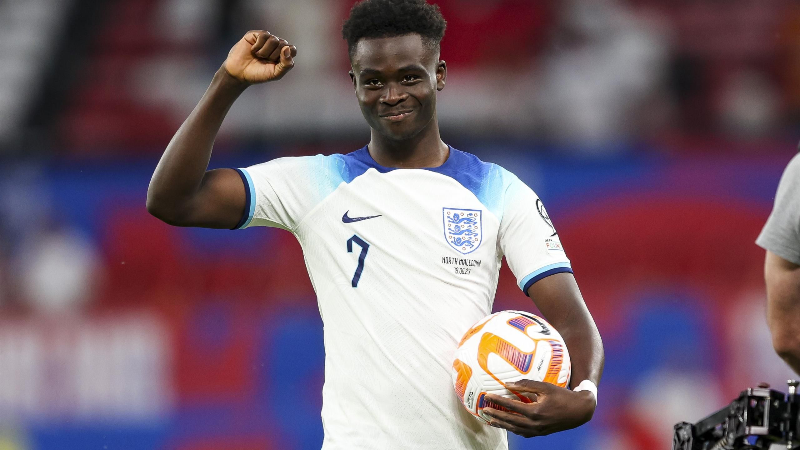 Bukayo Saka 'so happy' with display and hat-trick in England's 7-0 win ...