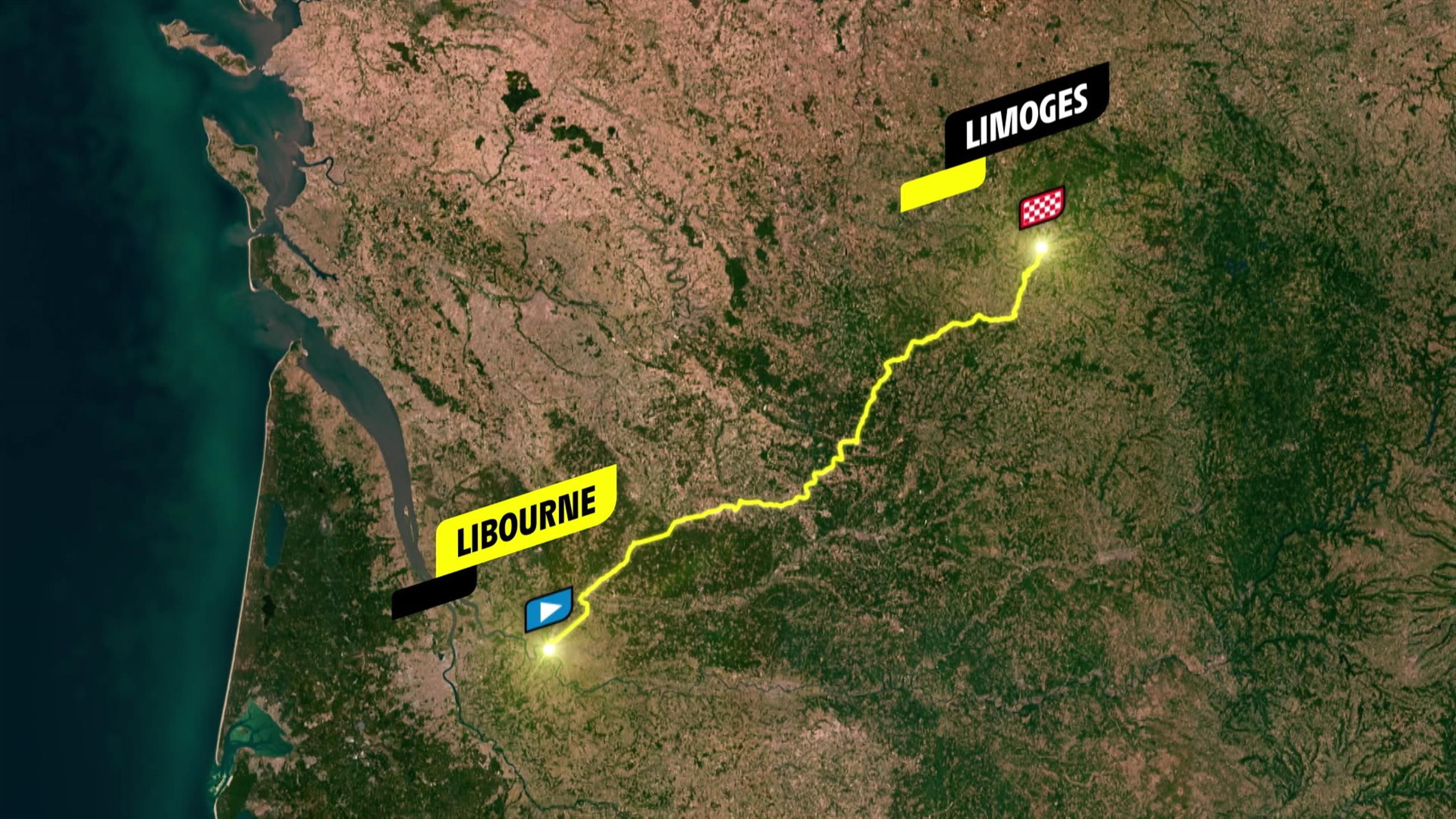 Tour de France 2023 Stage 8 profile and route map: Libourne - Limoges ...
