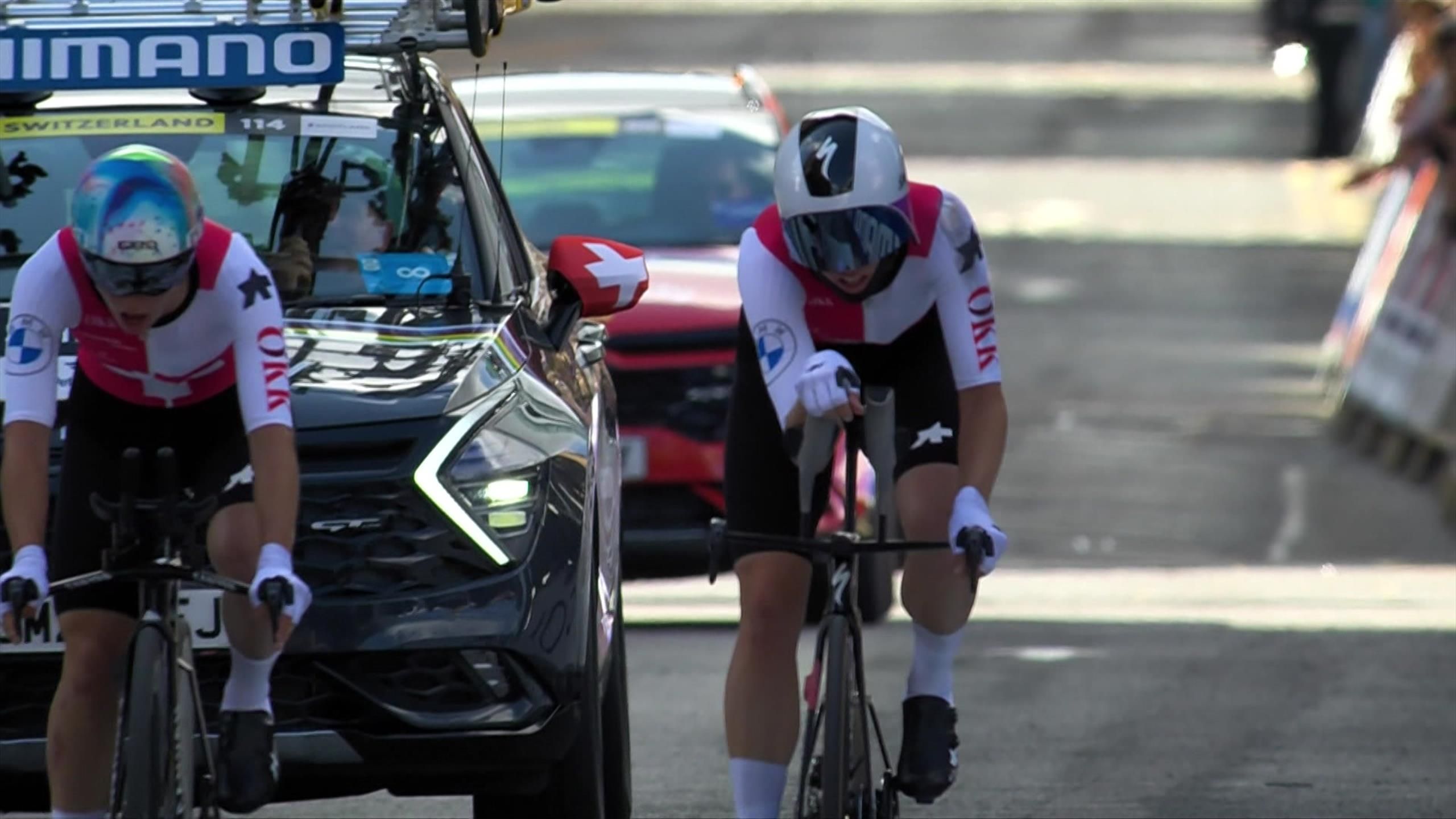 Highlights as Switzerland win mixed team time trial at UCI Cycling ...