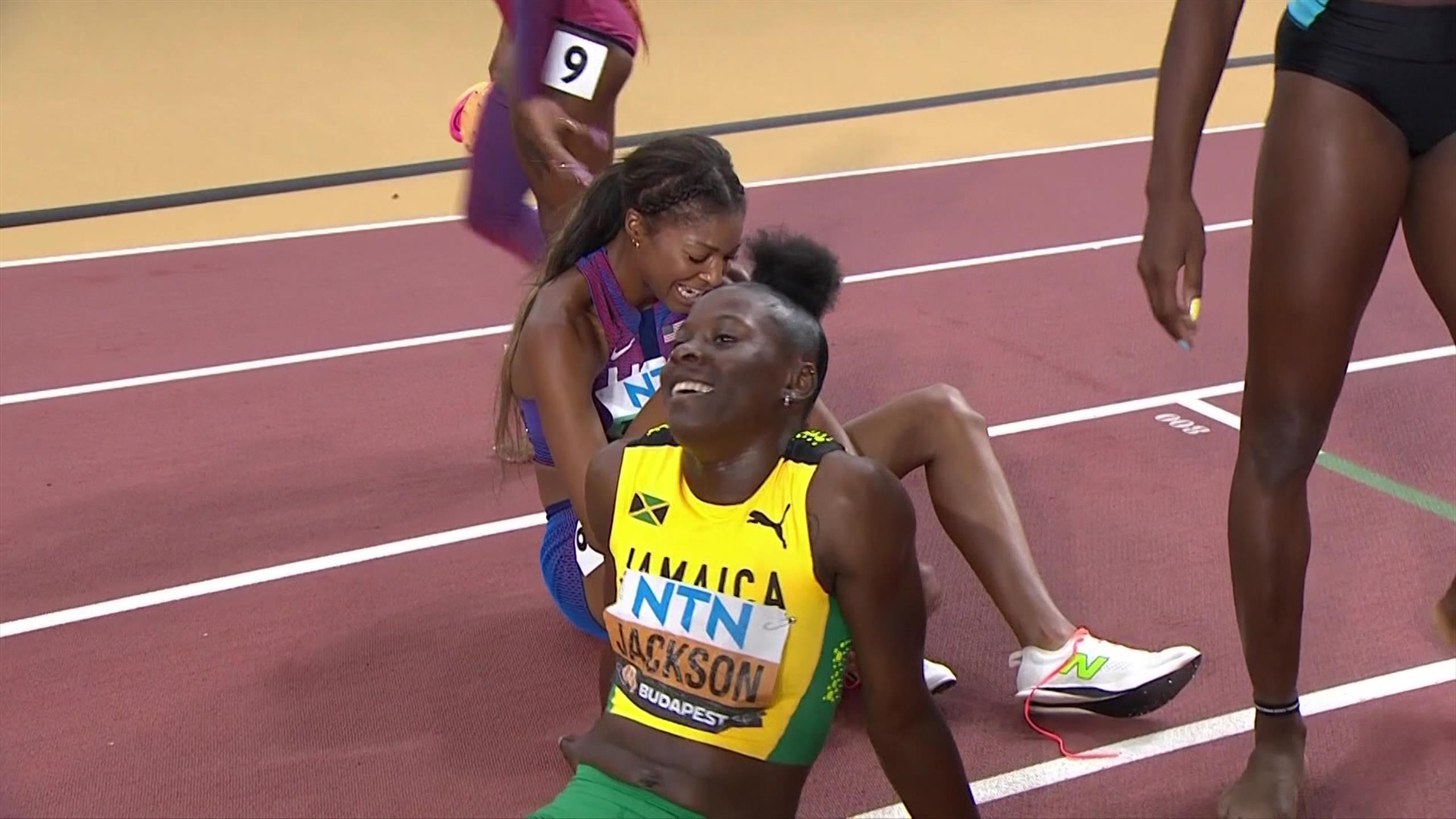 Watch as Shericka Jackson storms to 200m title as Dina Asher-Smith ...