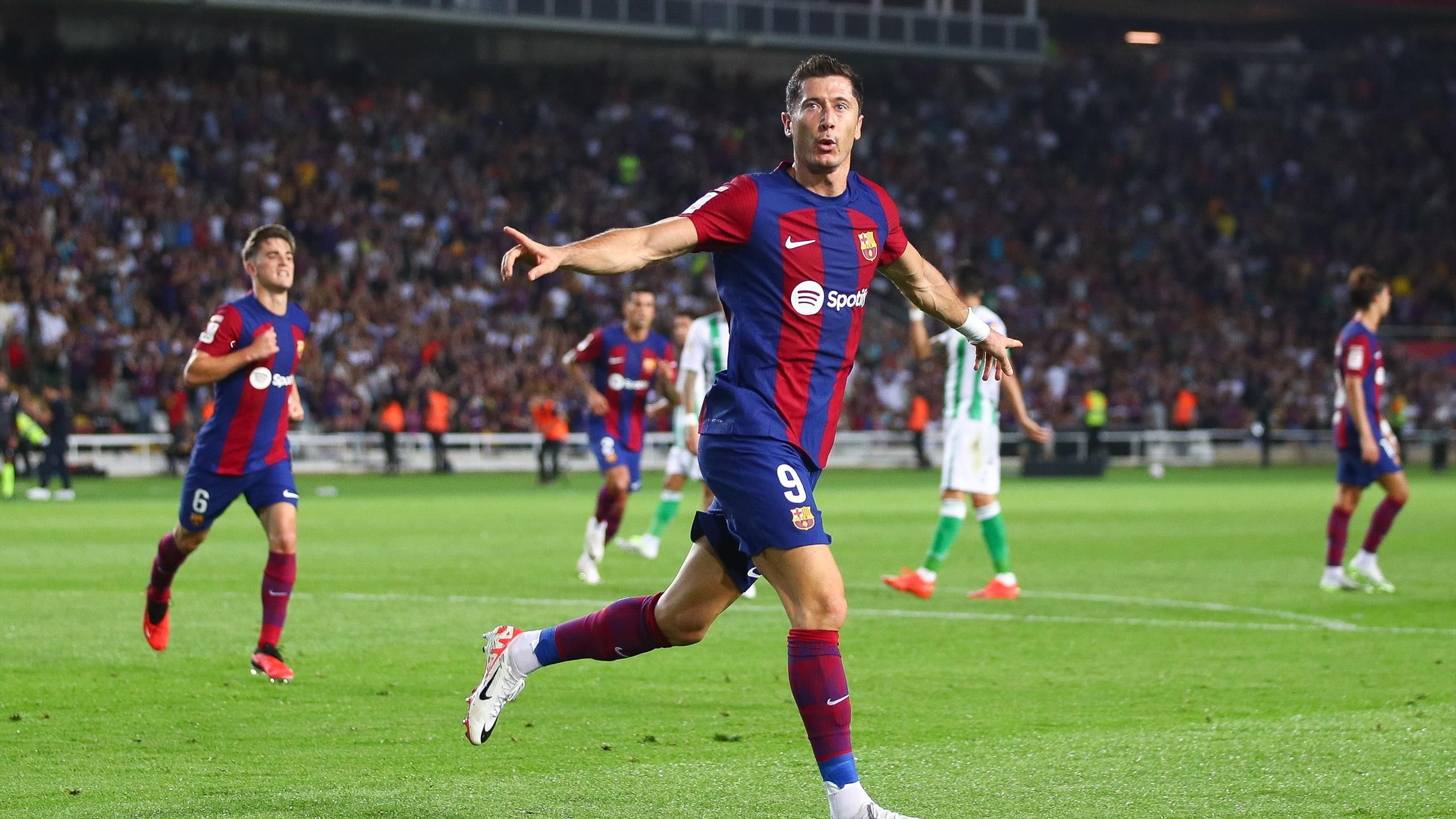Barcelona 5-0 Real Betis: Robert Lewandowski and Joao Felix on target ...