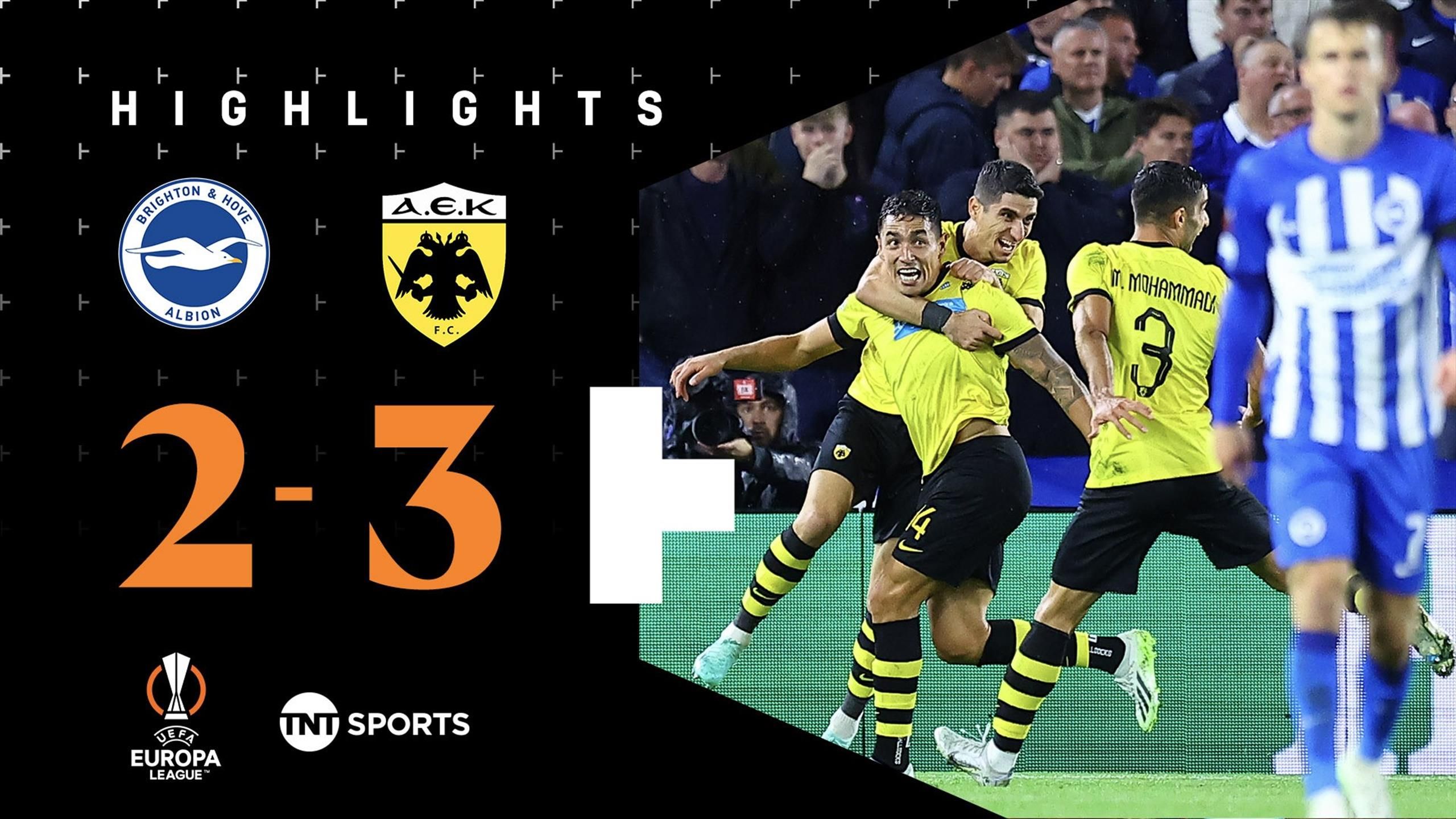Brighton & Hove Albion v AEK Athens highlights - UEFA Europa League ...