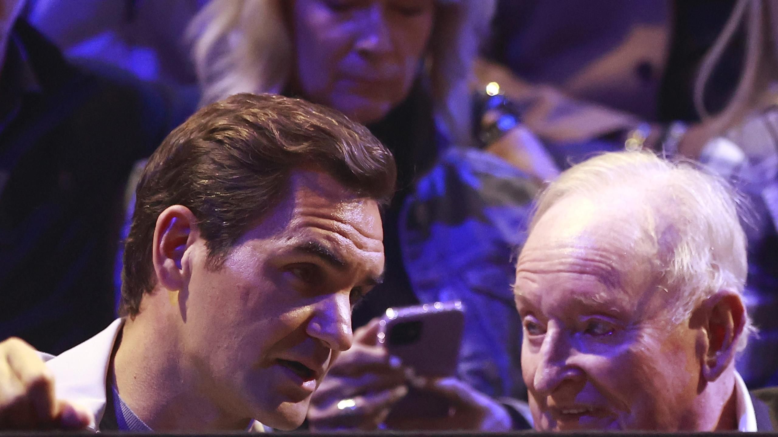 Legends Roger Federer and Rod Laver sit courtside as Laver Cup enters ...