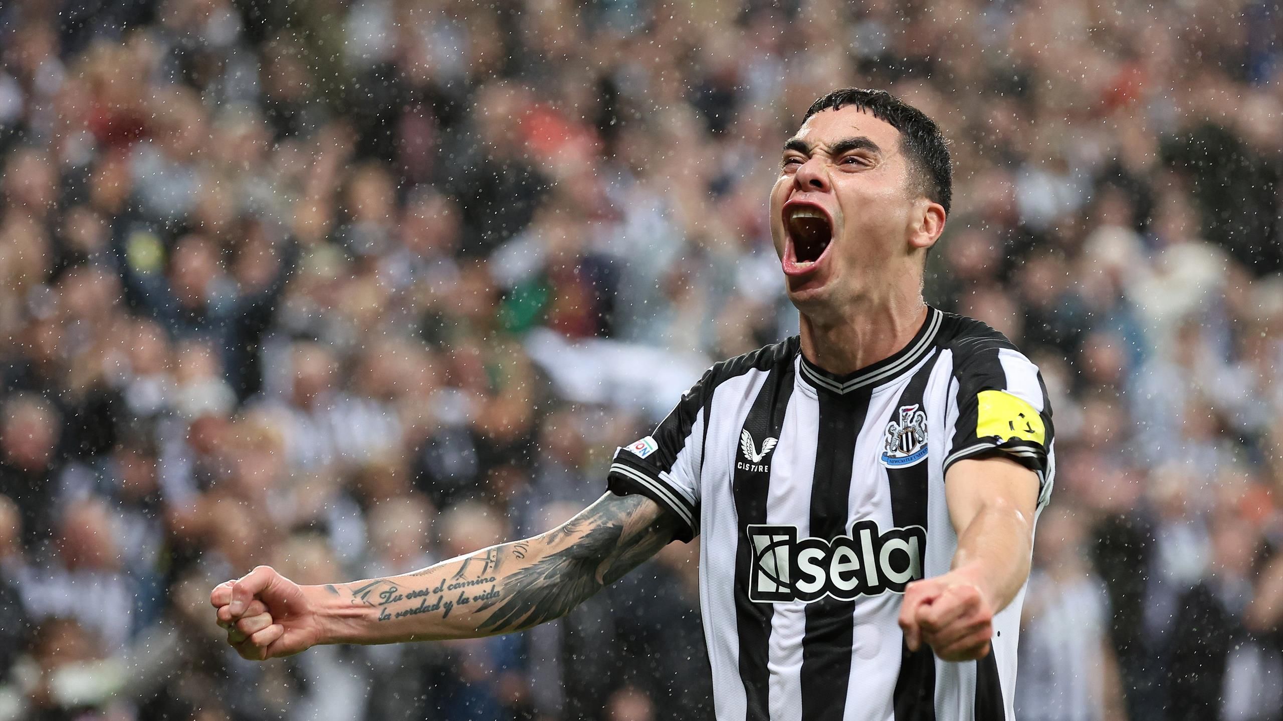 St James' Park erupts as Miguel Almiron gives Newcastle the lead - 'Lift off in the Champions ...