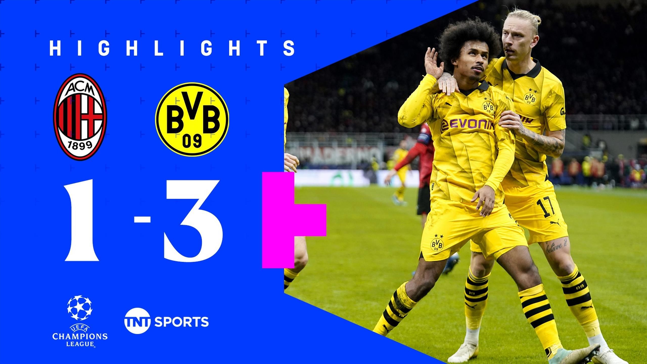 AC Milan v Borussia Dortmund highlights - UEFA Champions League action ...