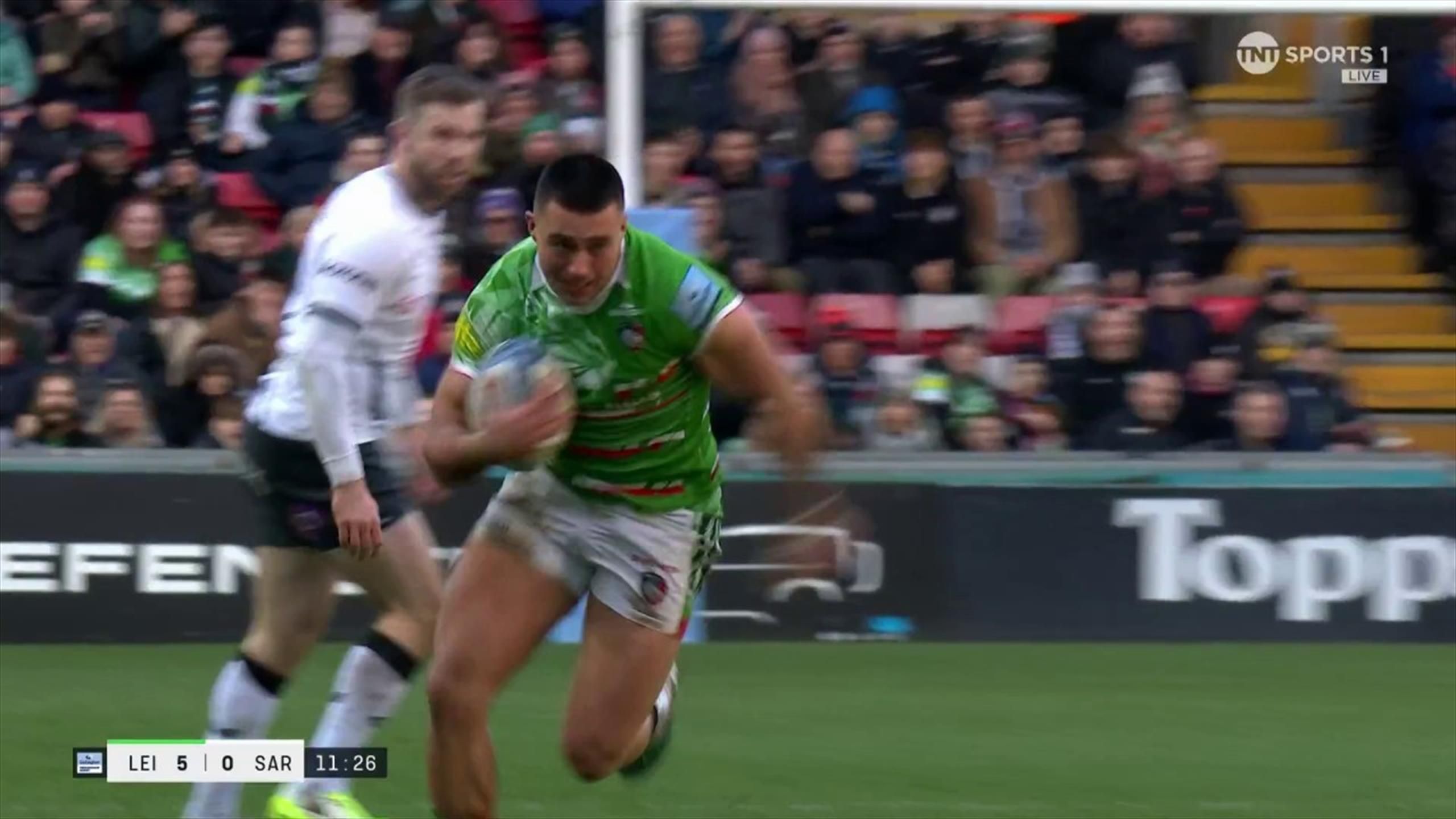 Dan Kelly pounces on mistake to score early Leicester Tigers try ...