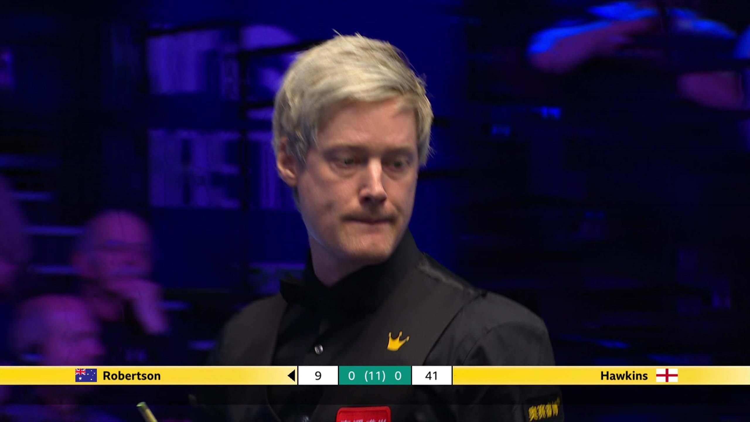 Neil Robertson sinks long red before accidently potting cue ball in ...