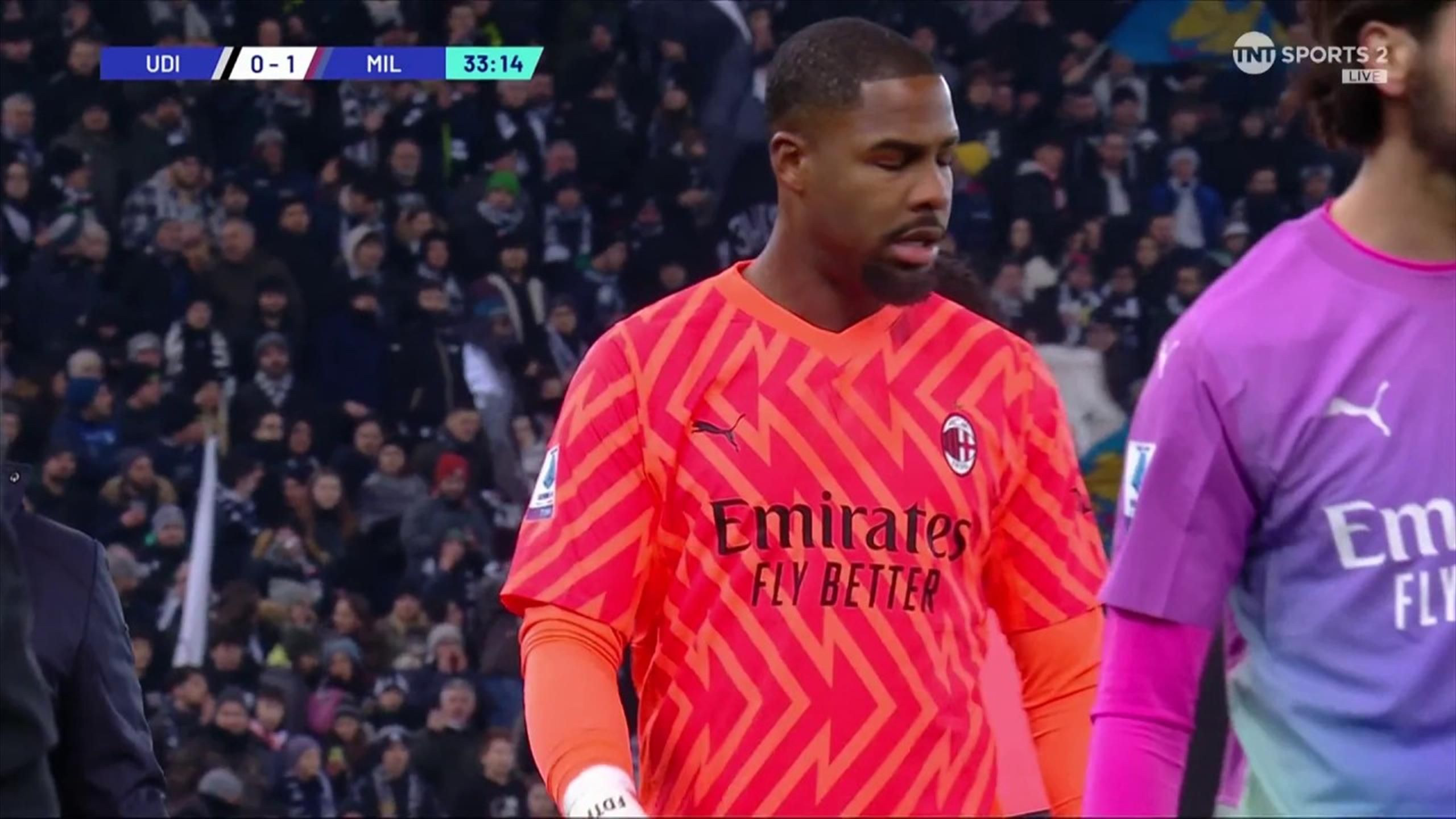 AC Milan goalkeeper Mike Maignan walks off pitch after alleged racist abuse as play suspended ...