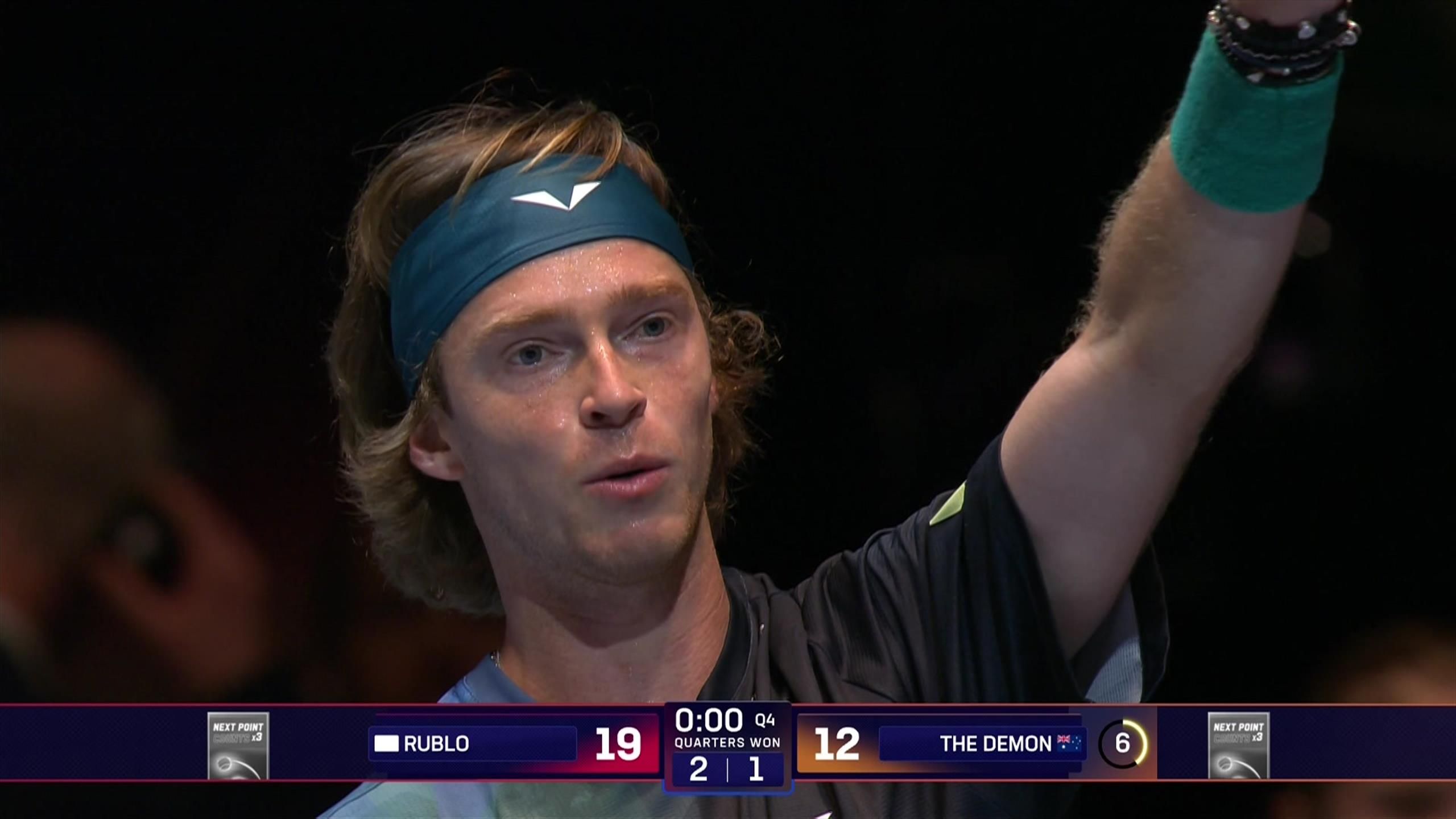 Andrey Rublev wins Ultimate Tennis Showdown Oslo after bizarre and ...