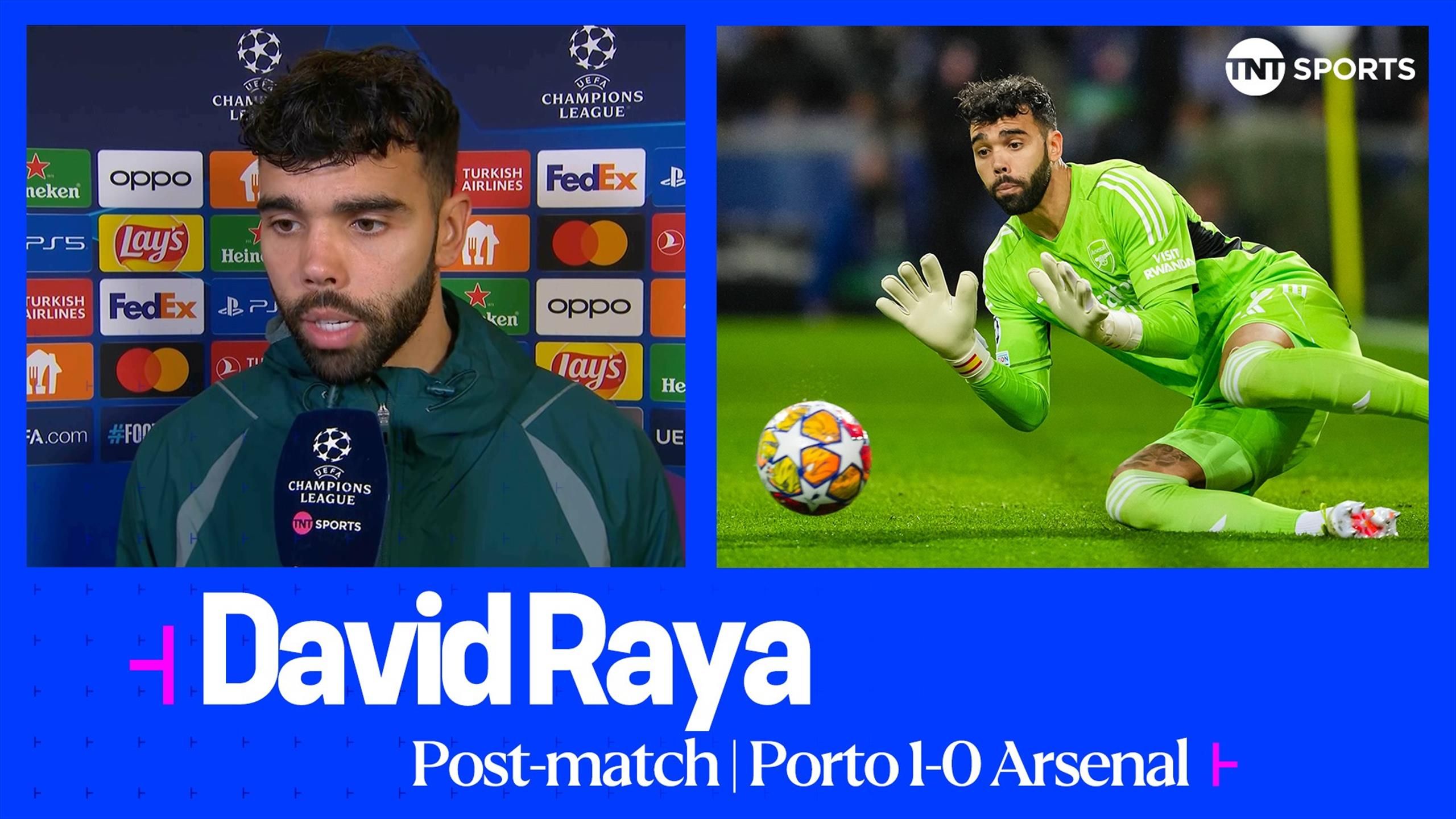 Arsenal goalkeeper David Raya reflects on conceding late goal to Porto ...