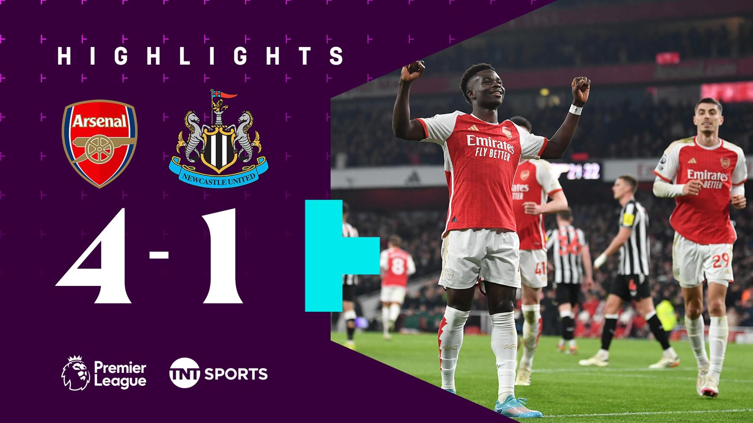 Arsenal v Newcastle highlights: Bukayo Saka among the goals as Gunners ...