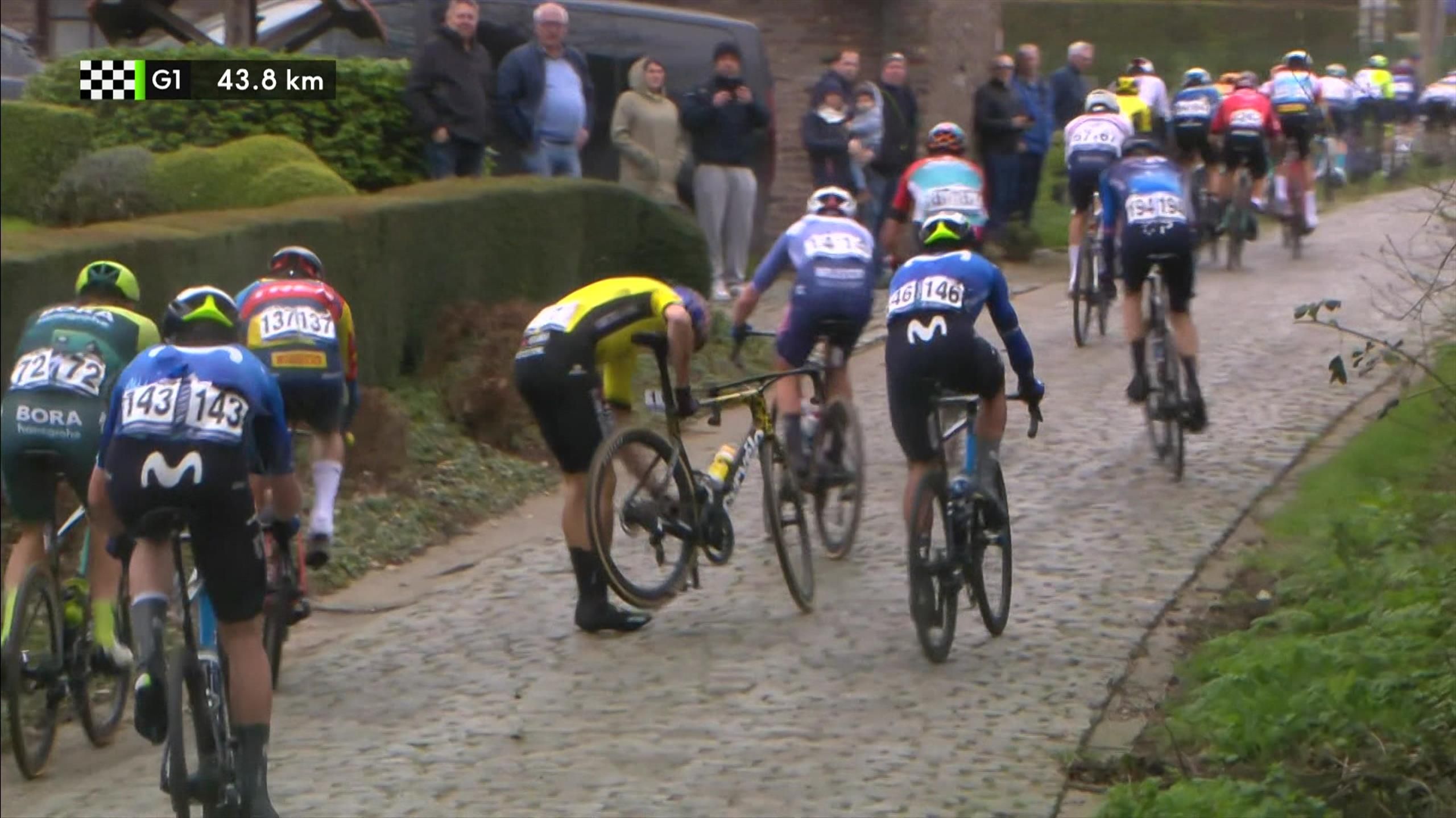 E3 Classic: 'He's down!' - Wout van Aert hits the deck as Mathieu van ...