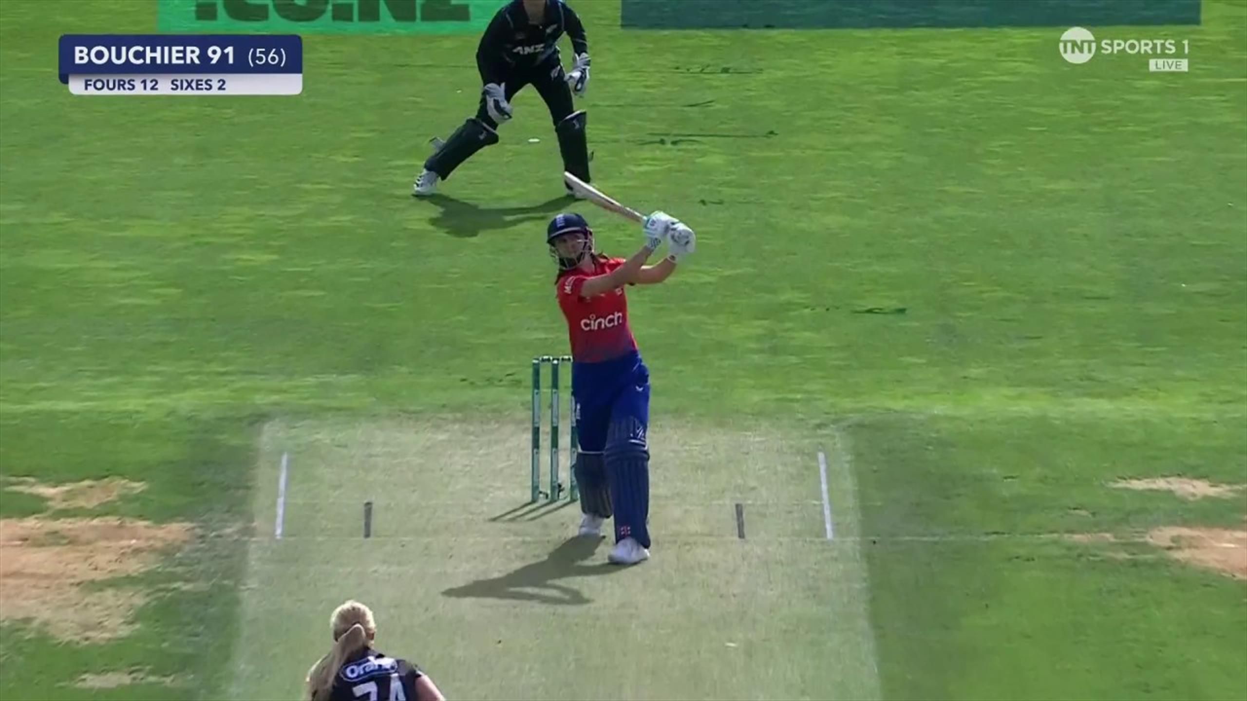 Maia Bouchier hits 91 from just 56 balls as England beat New Zealand in ...