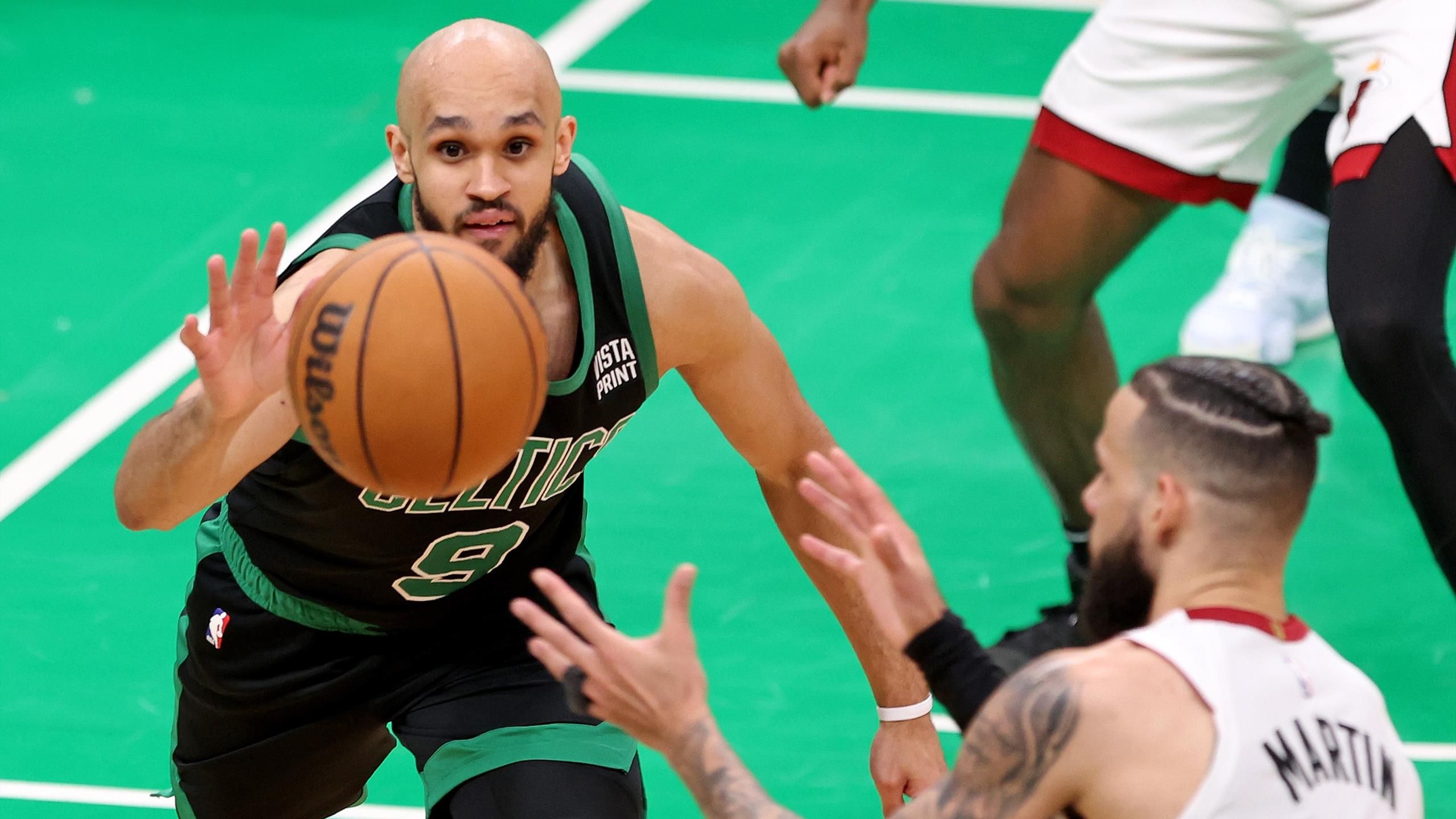 'Aggressive' Derrick White leads Boston Celtics past Miami Heat, Luka Doncic stars again - NBA ...