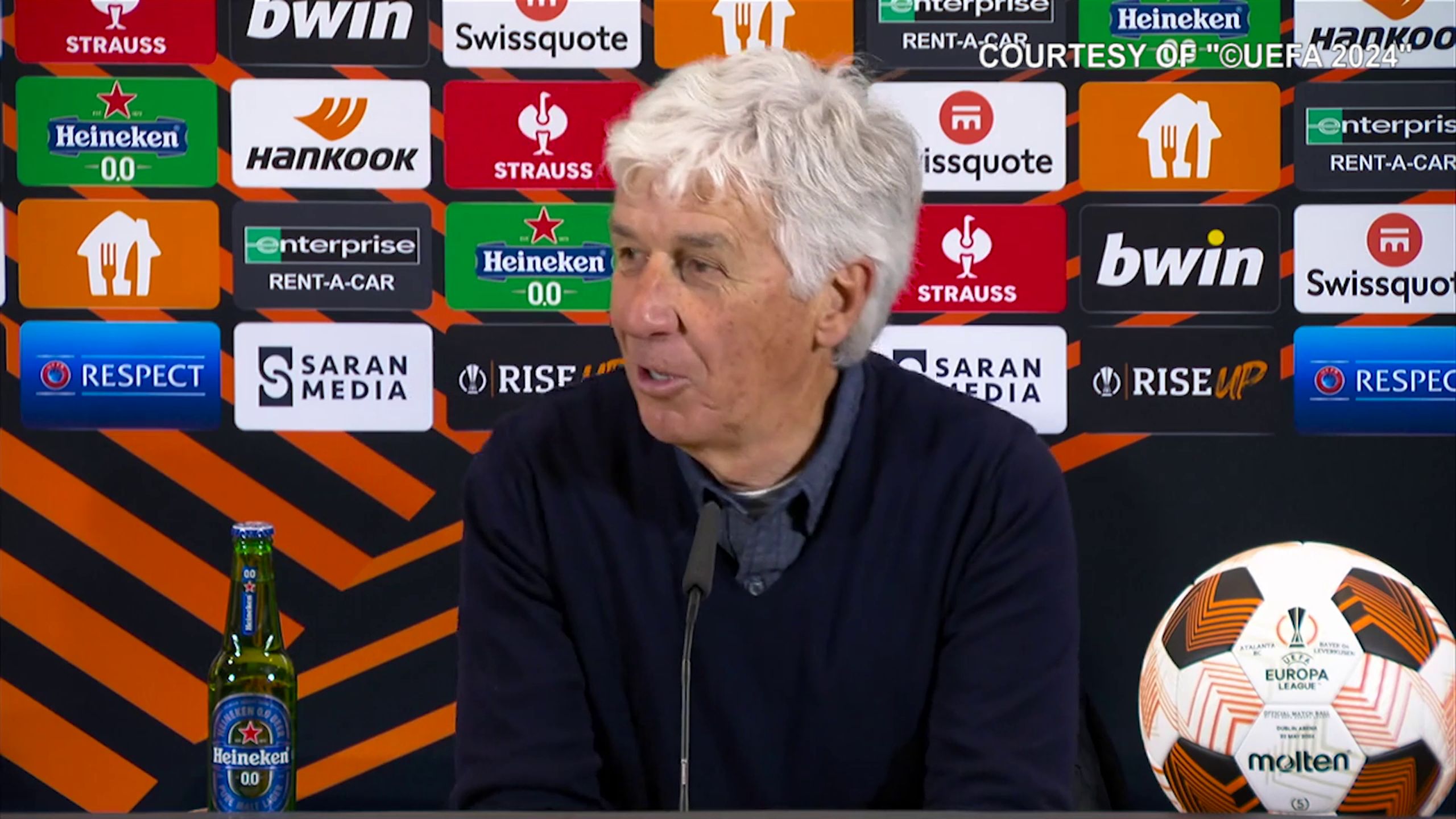 Atalanta coach Gian Piero Gasperini after winning Europa League against ...