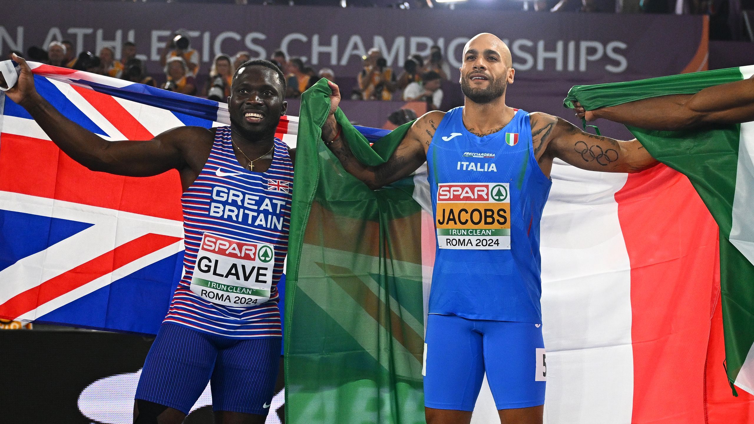 European Championships: Marcell Jacobs retains 100m title as Romell ...