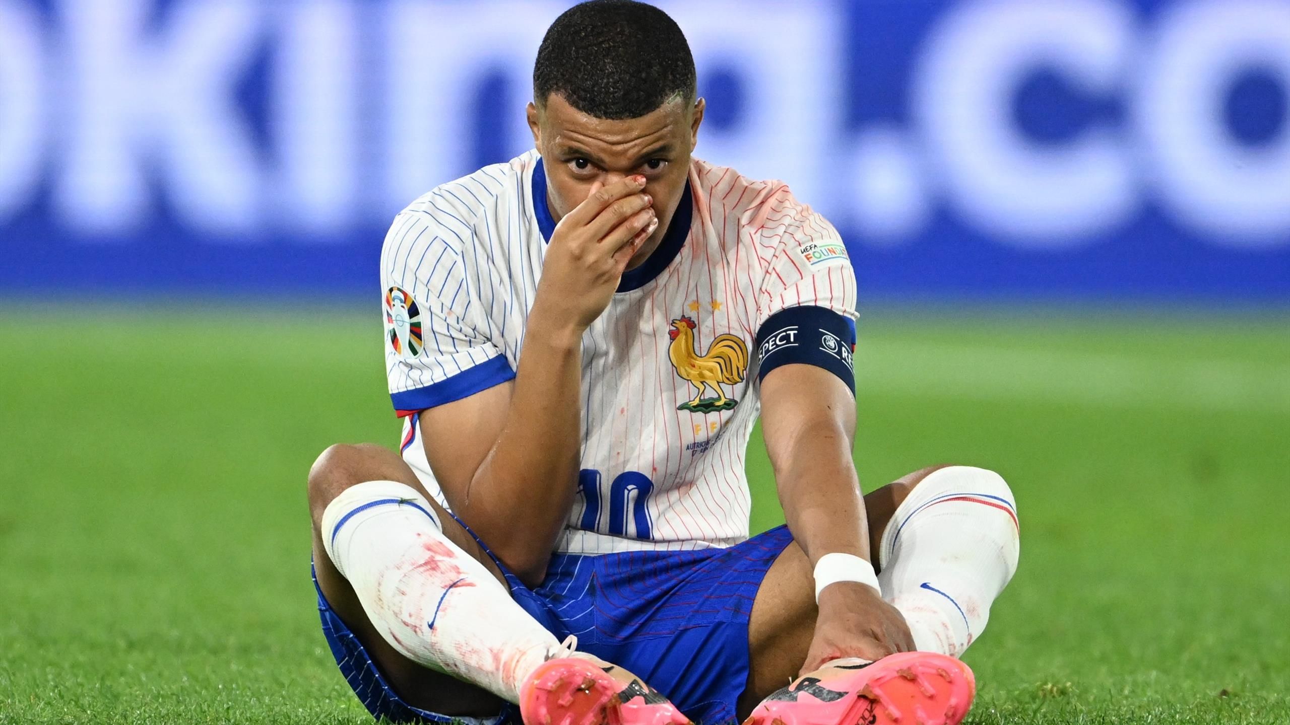 Austria 0-1 France: Bloodied Kylian Mbappe comes off with busted nose ...