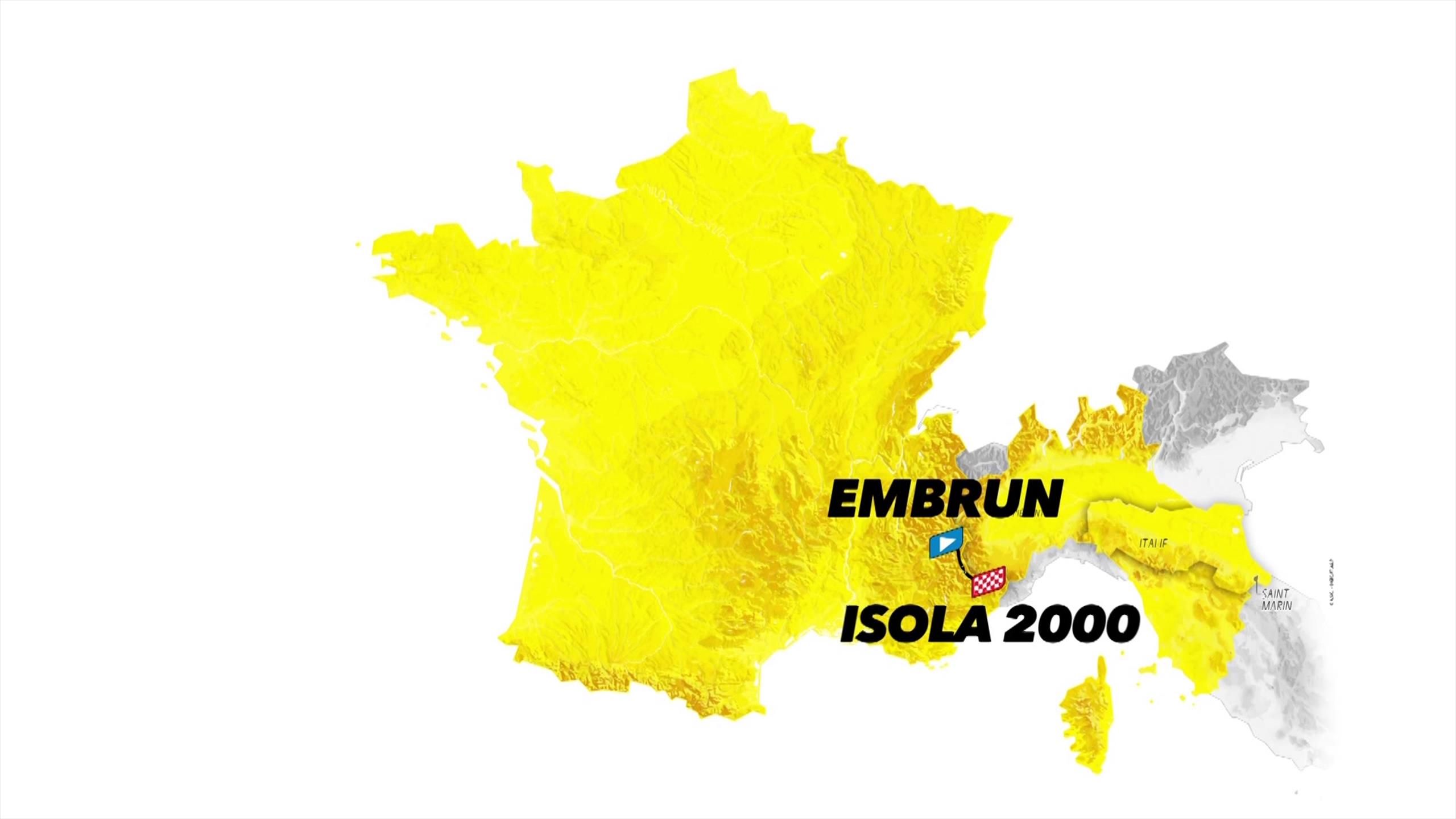 Tour de France: Stage 19 profile and route map: Embrun - Isola 2000 ...