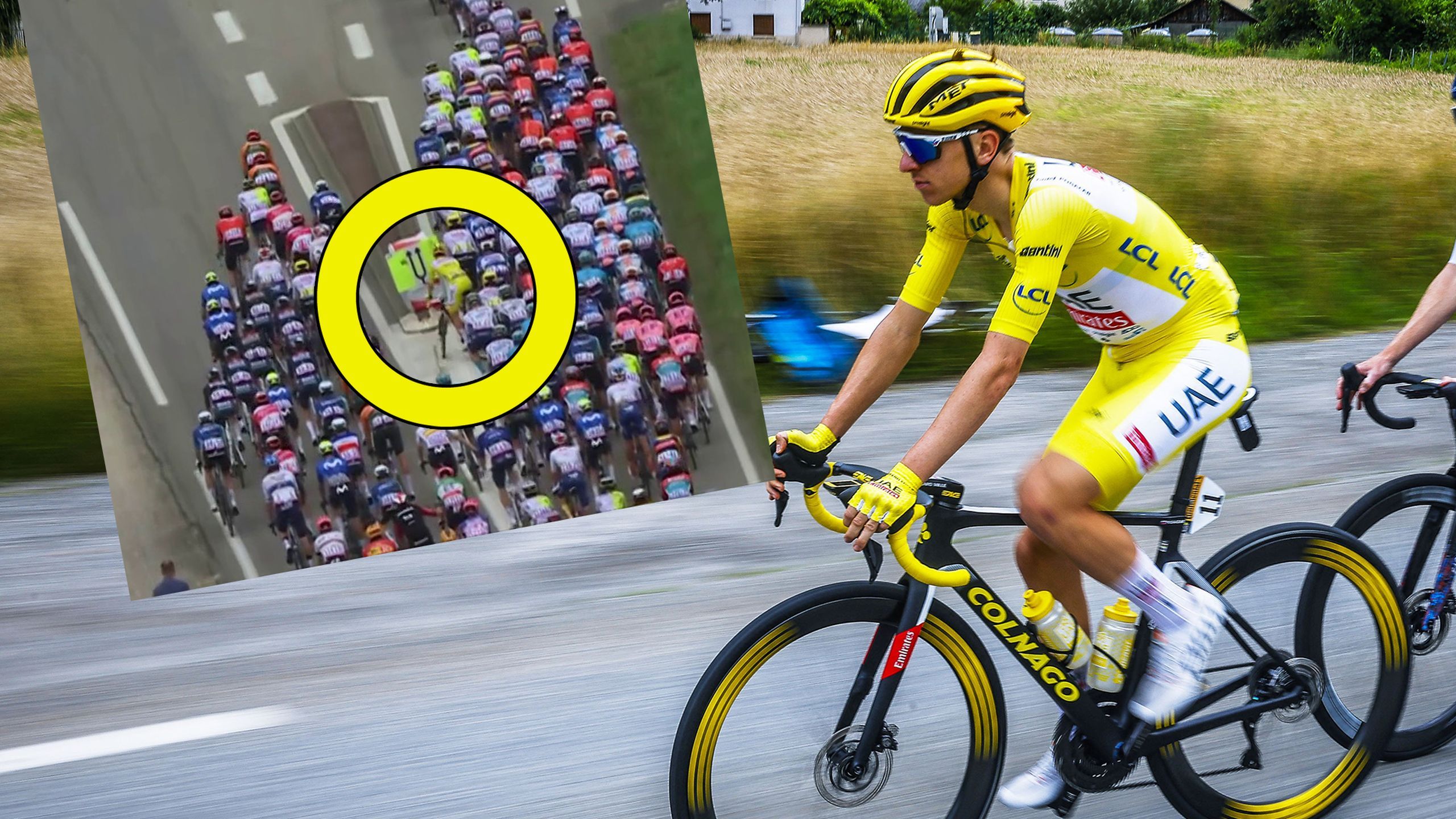 Tadej Pogacar near-miss triggers mass crash in Tour de France drama on ...