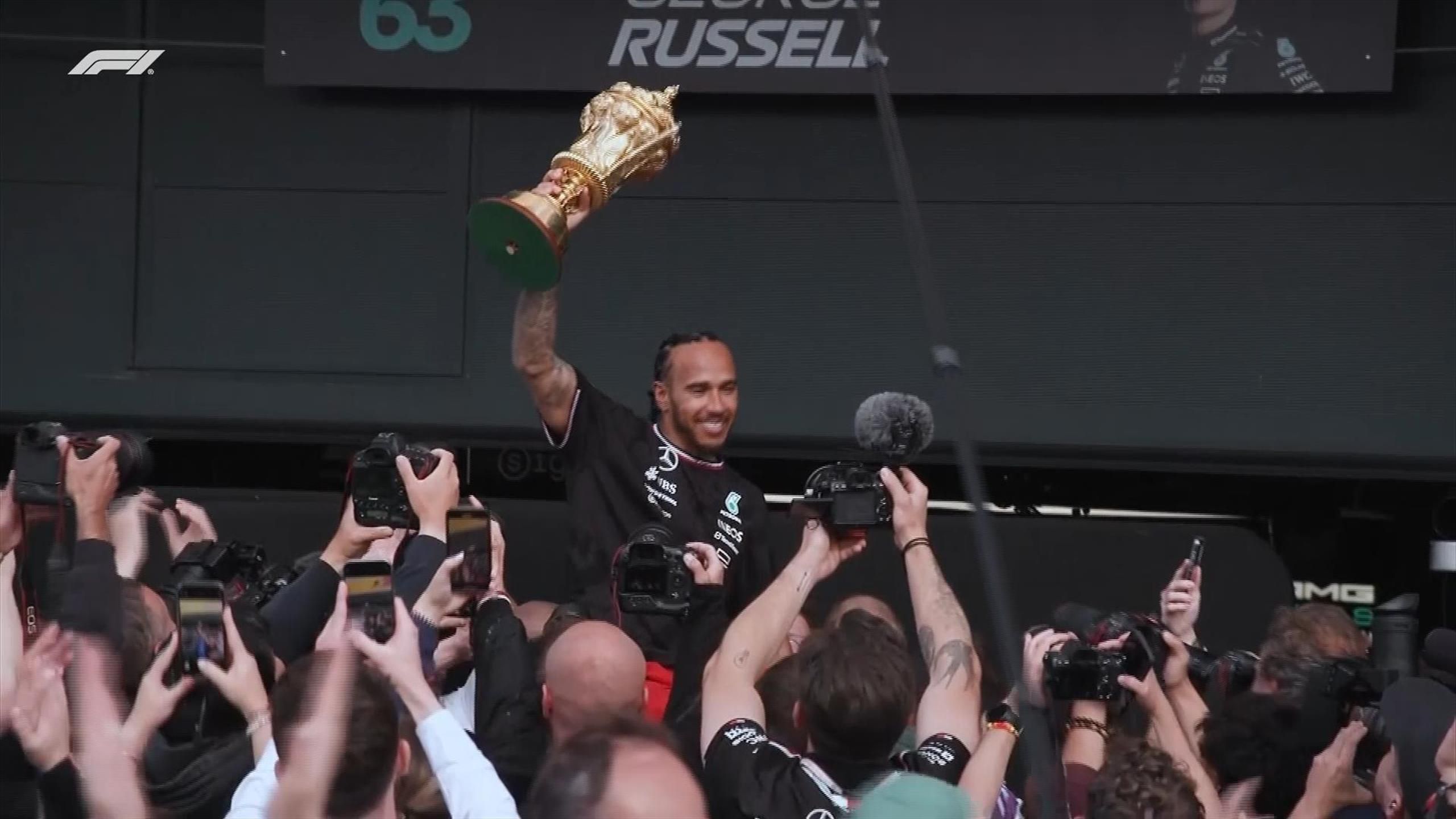 Formula 1 legend Lewis Hamilton celebrates historic win at Silverstone ...