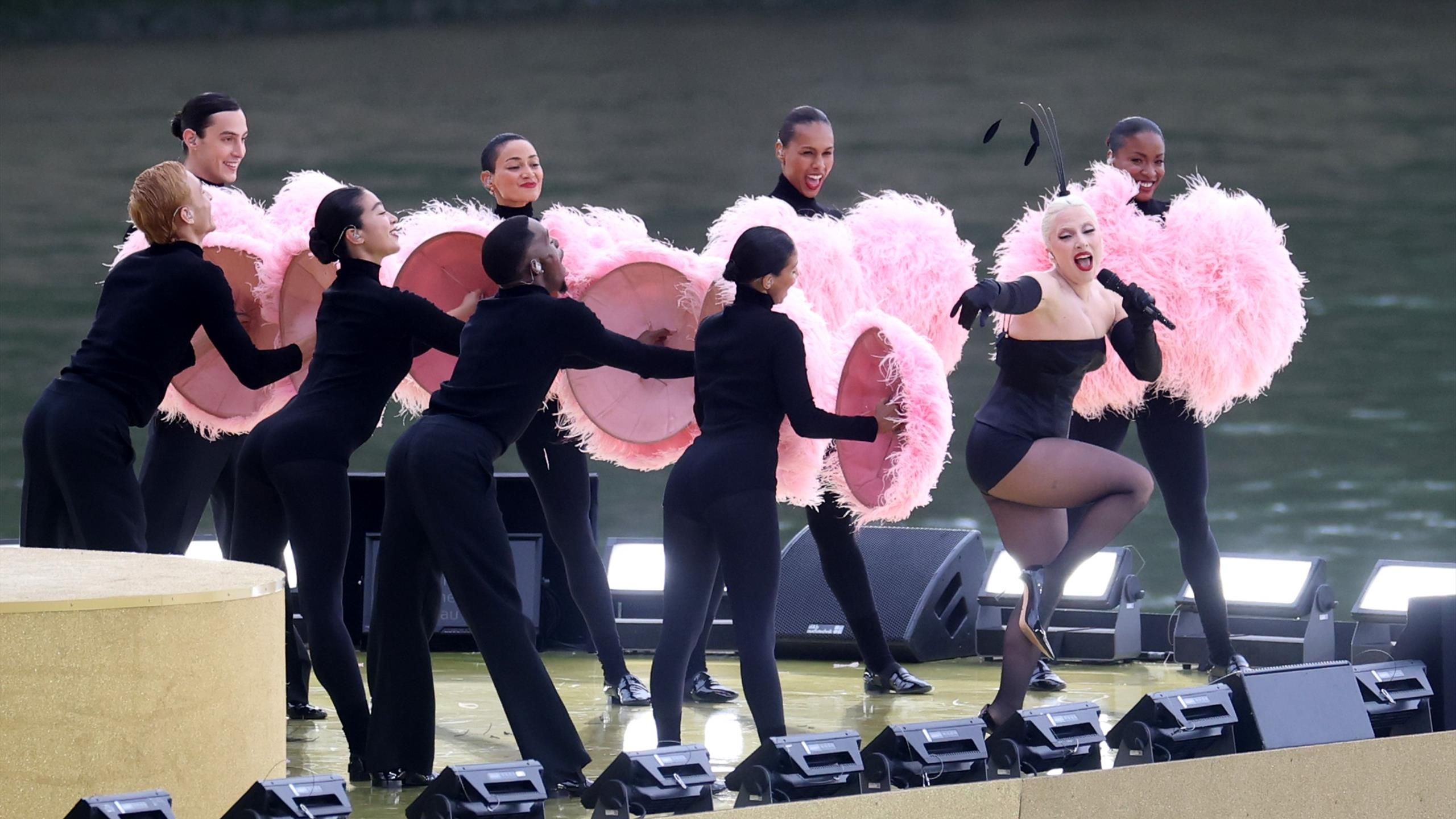 Paris 2024: Oops! Lady Gaga's dancer takes a tumble but recovers ...