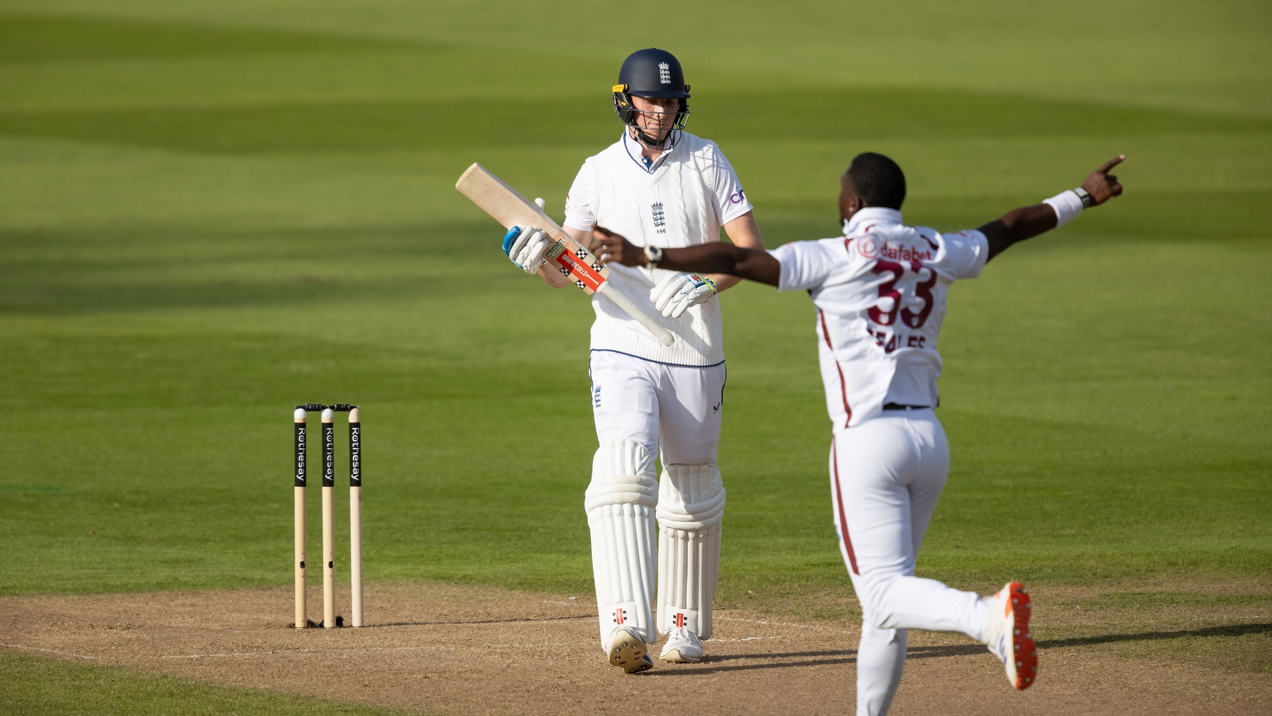 Chris Woakes rues late wickets as Zak Crawley and Ben Duckett dismissed ...