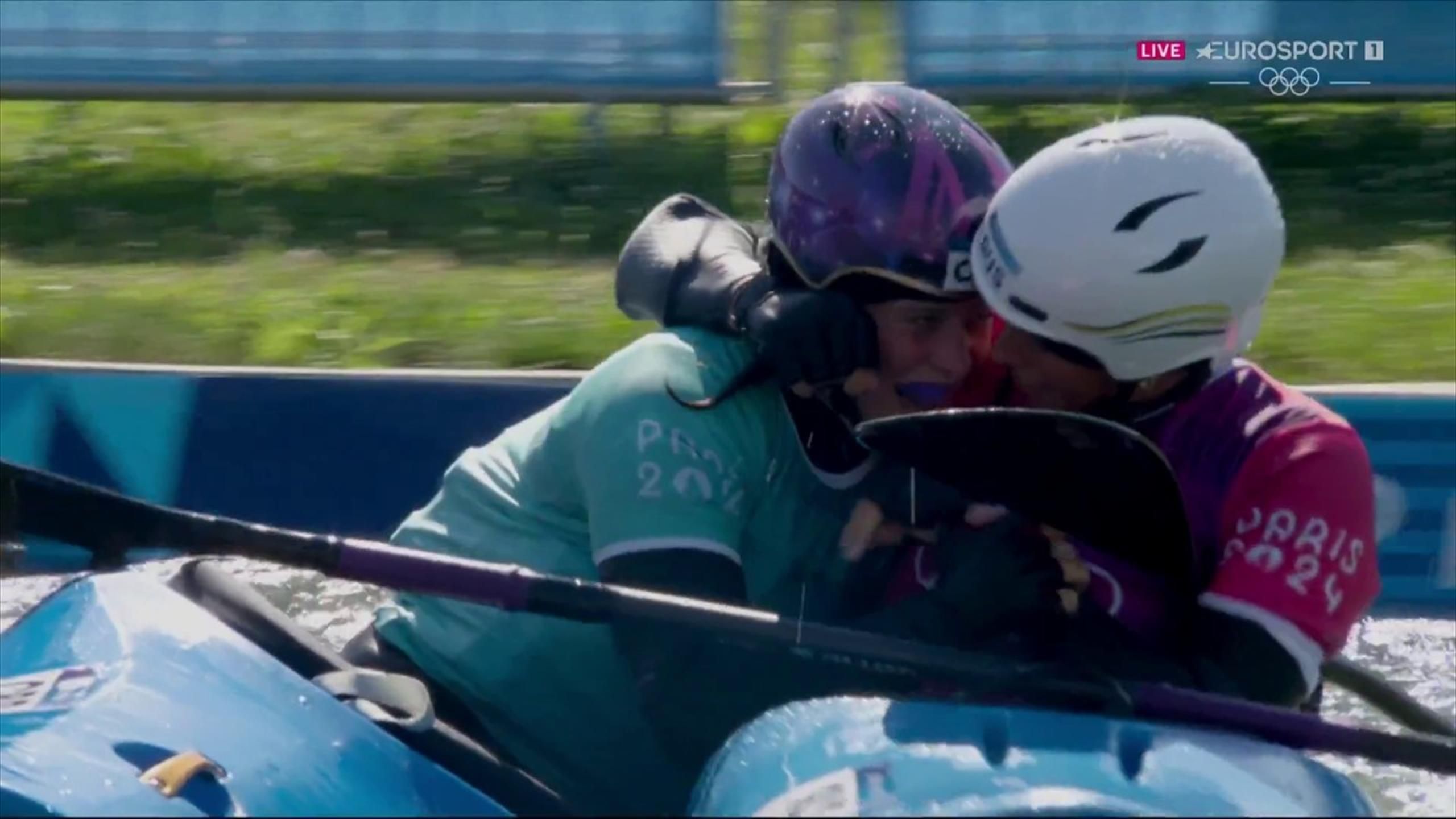 Paris 2024: Watch as jubilant Fox family jumps into water in epic kayak ...