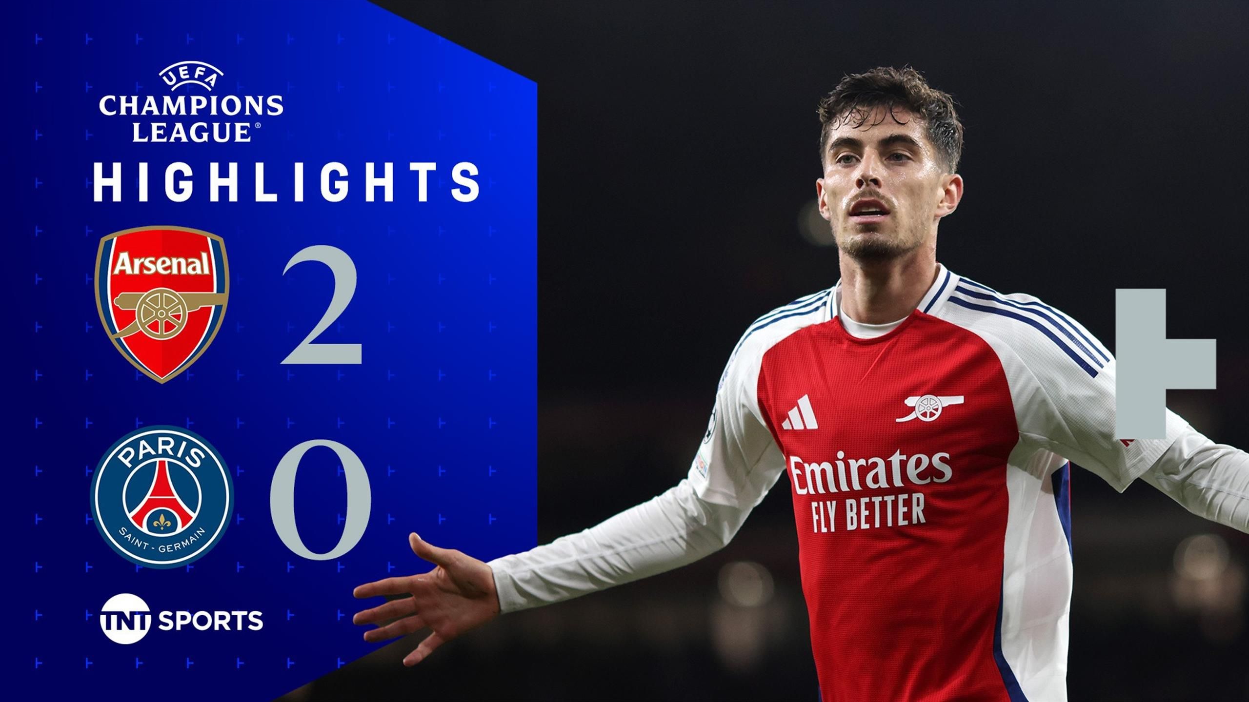 Arsenal 2-0 PSG: UEFA Champions League highlights as Kai Havertz and ...