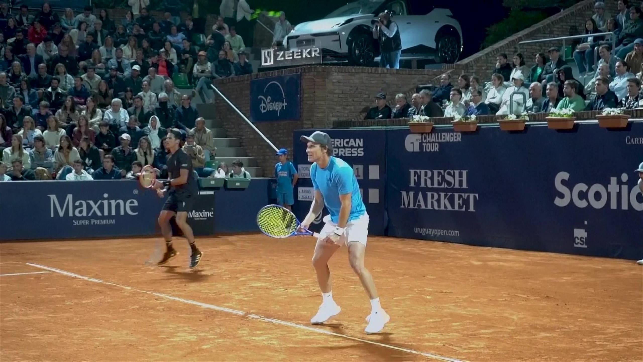 Highlights: Former footballer Diego Forlan's professional tennis debut ...