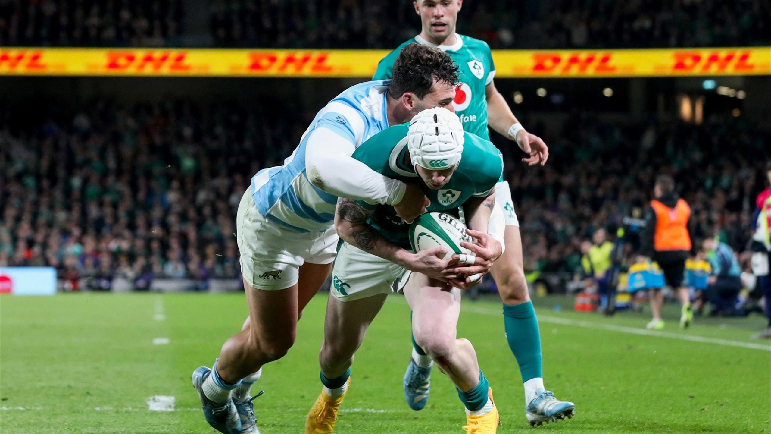 Mack Hansen scores in corner as Ireland stun Argentina with two quickfire tries - Rugby video ...