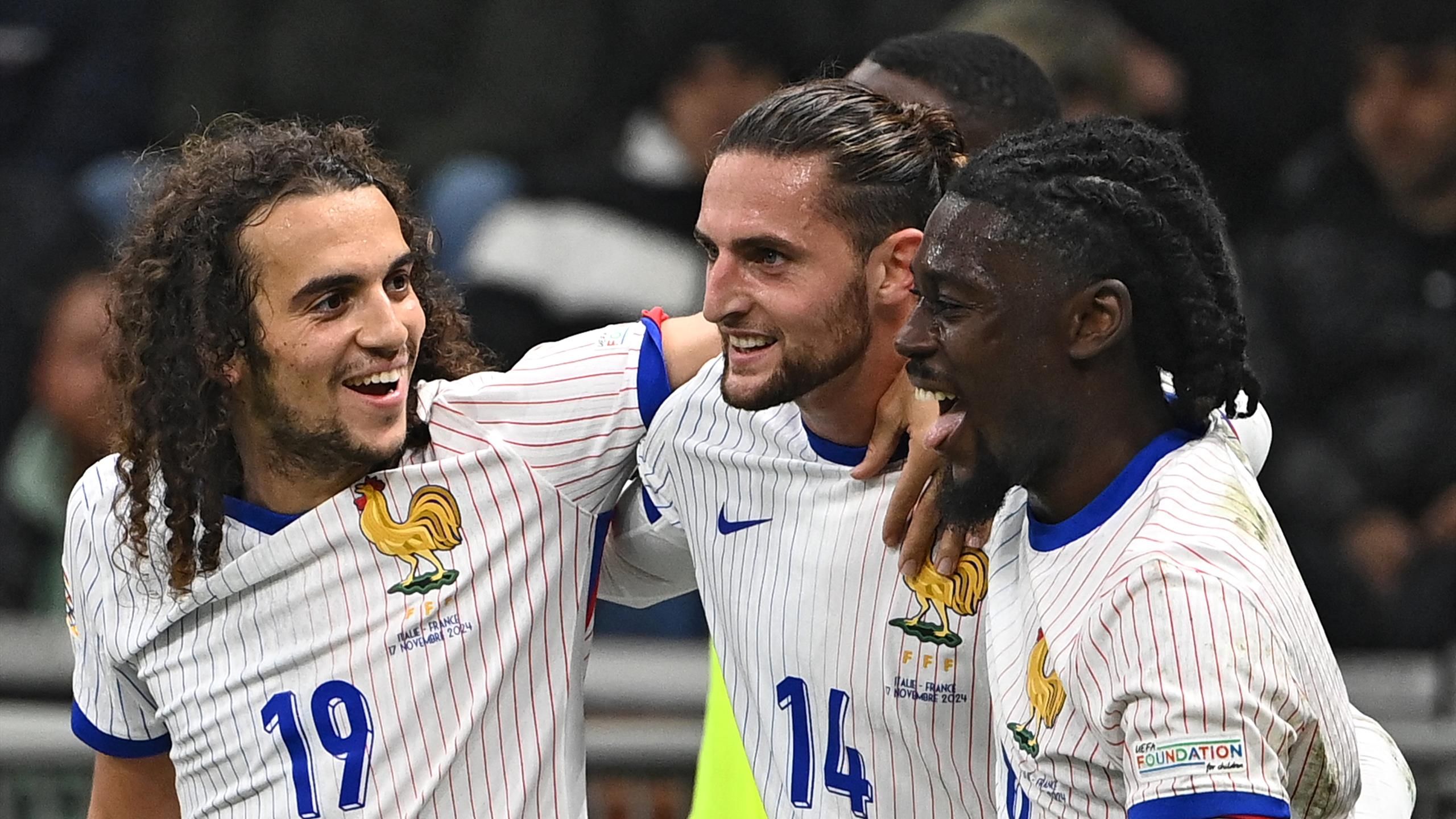 Italy 1-3 France - Les Bleus win to snatch top spot in UEFA Nations League group from Azzurri ...