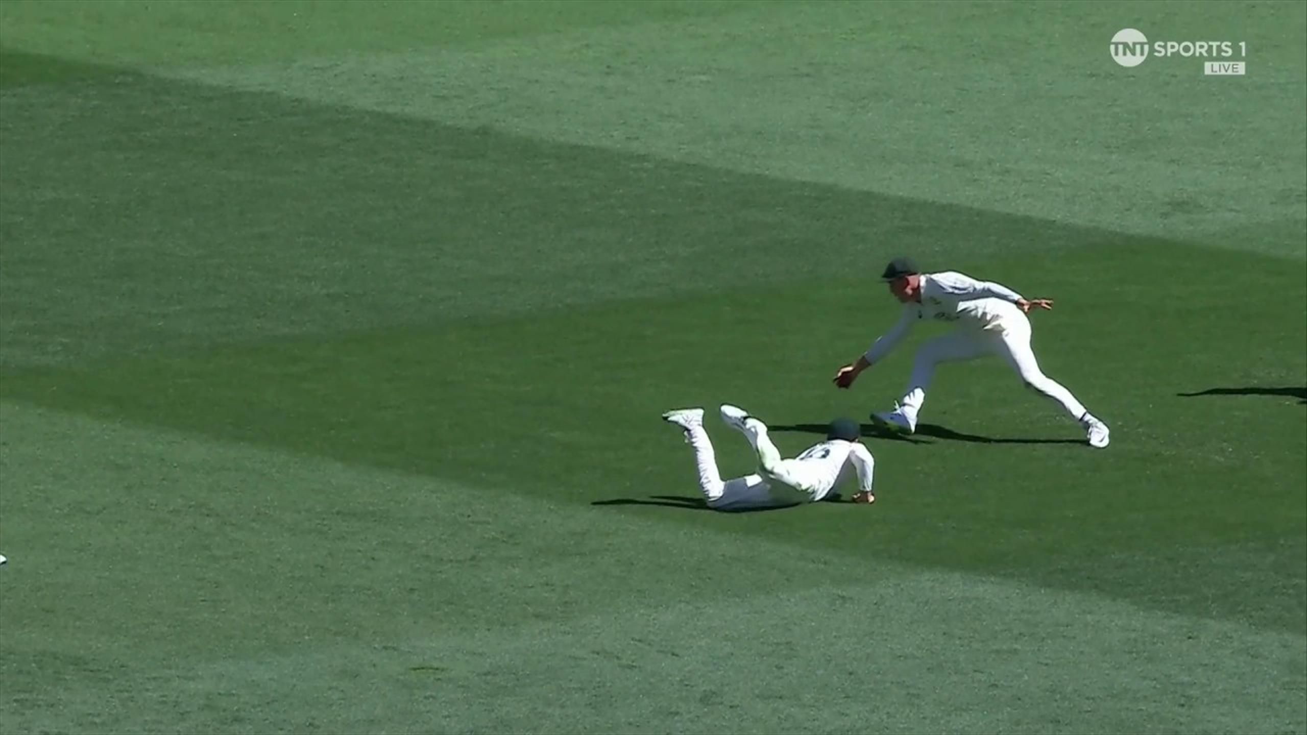 ‘Extraordinary work in there!’ - Marnus Labuschagne produces stunning rebound catch after Nathan ...