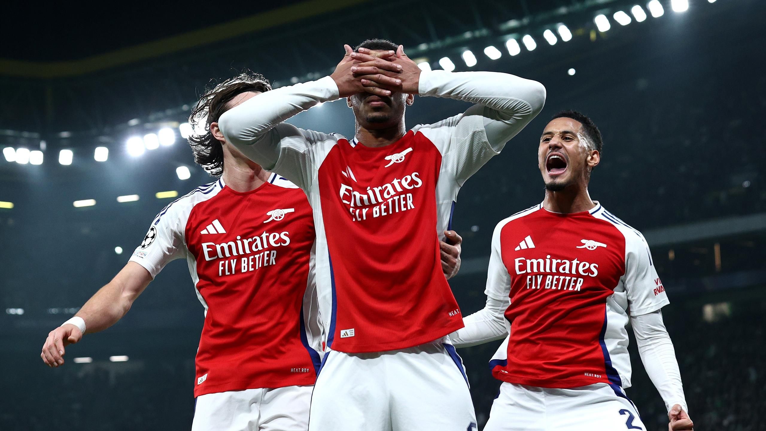 Watch as Gabriel breaks out Viktor Gyokeres' celebration after scoring ...