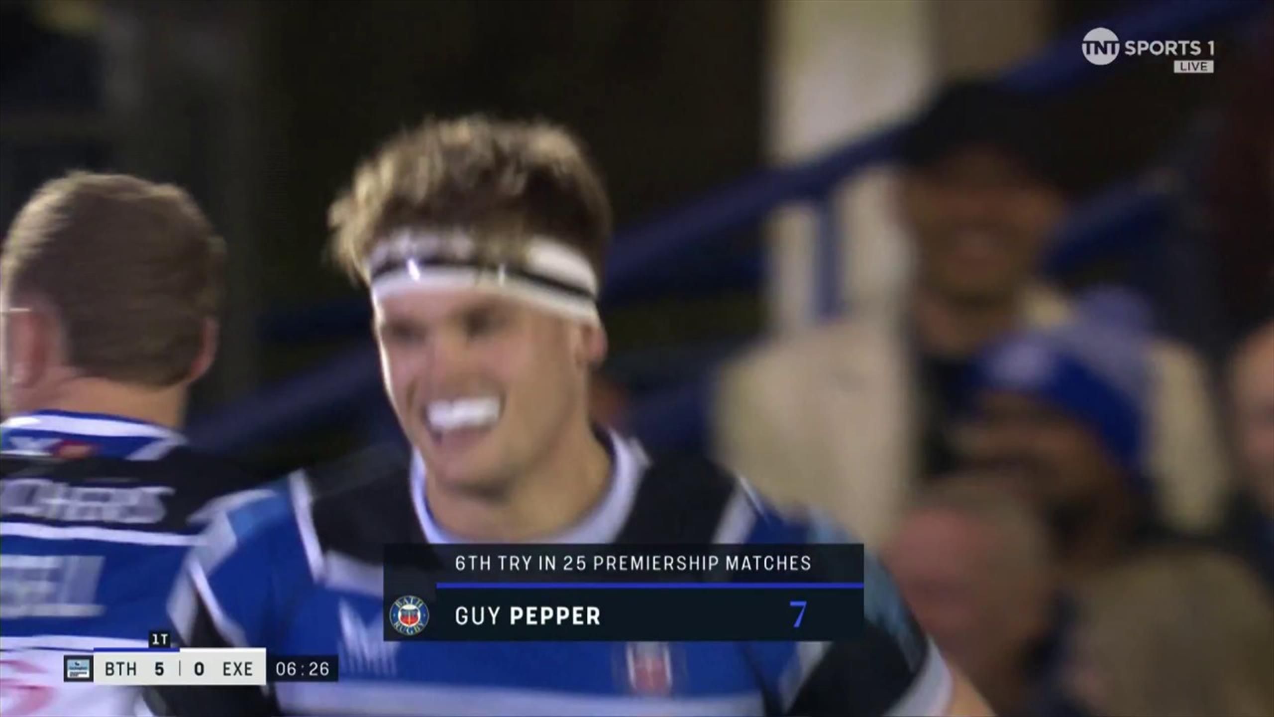 'Too much power' - Guy Pepper opens the scoring for Bath against Exeter ...