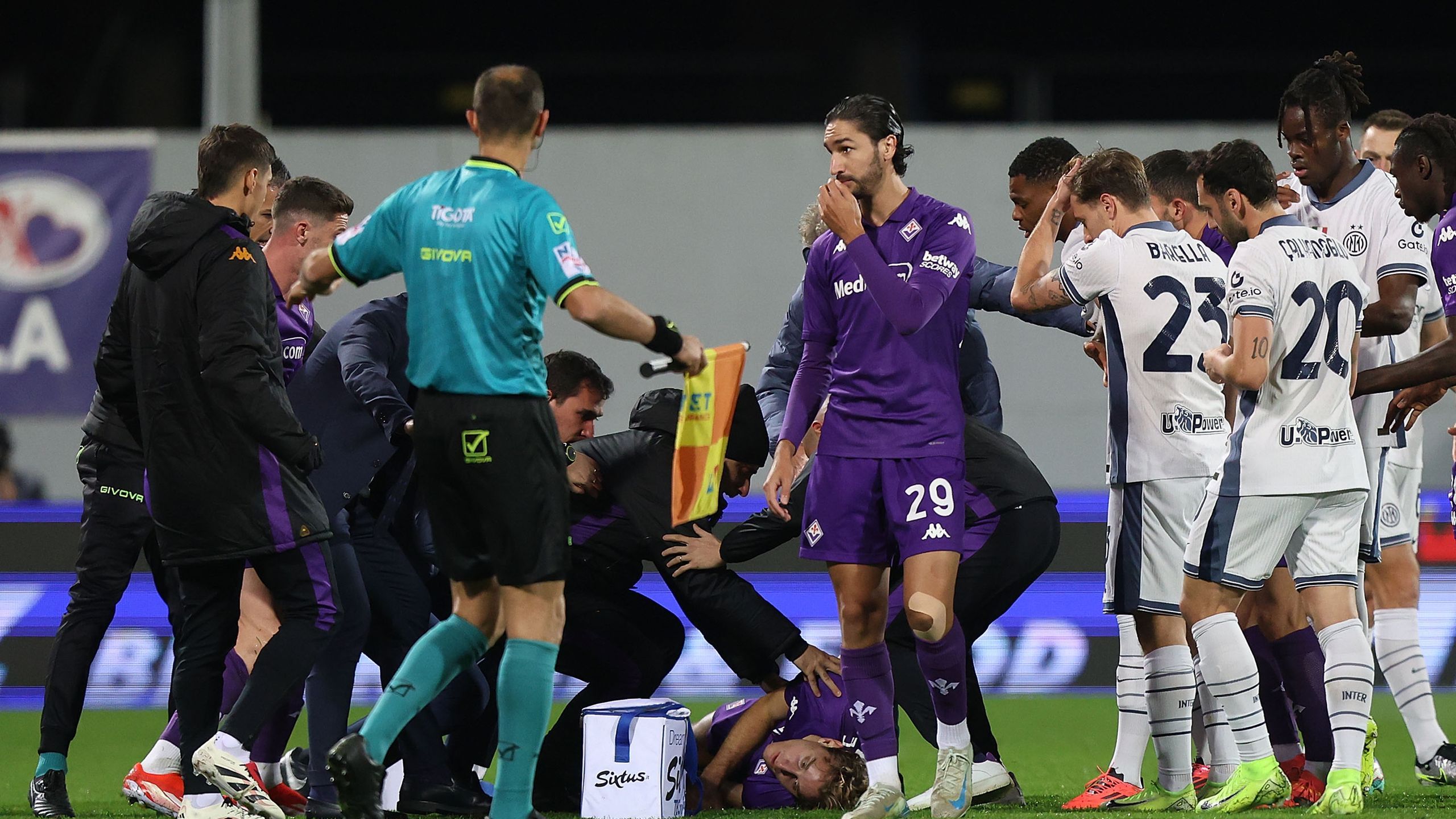Edoardo Bove awake and alert after collapse in Fiorentina-Inter Milan ...