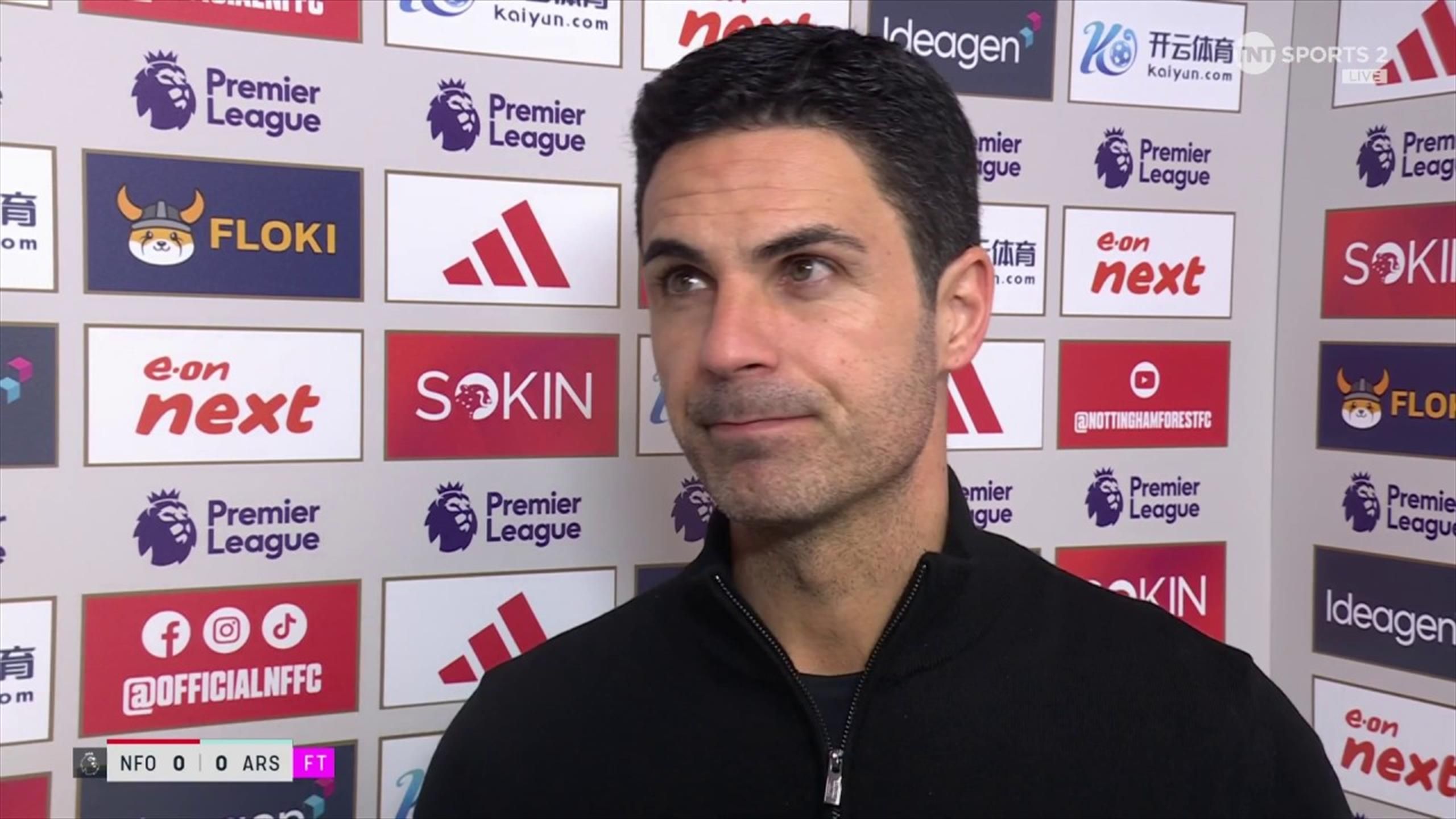 Watch spiky Mikel Arteta interview after Arsenal drop points at Nottingham Forest as Premier ...