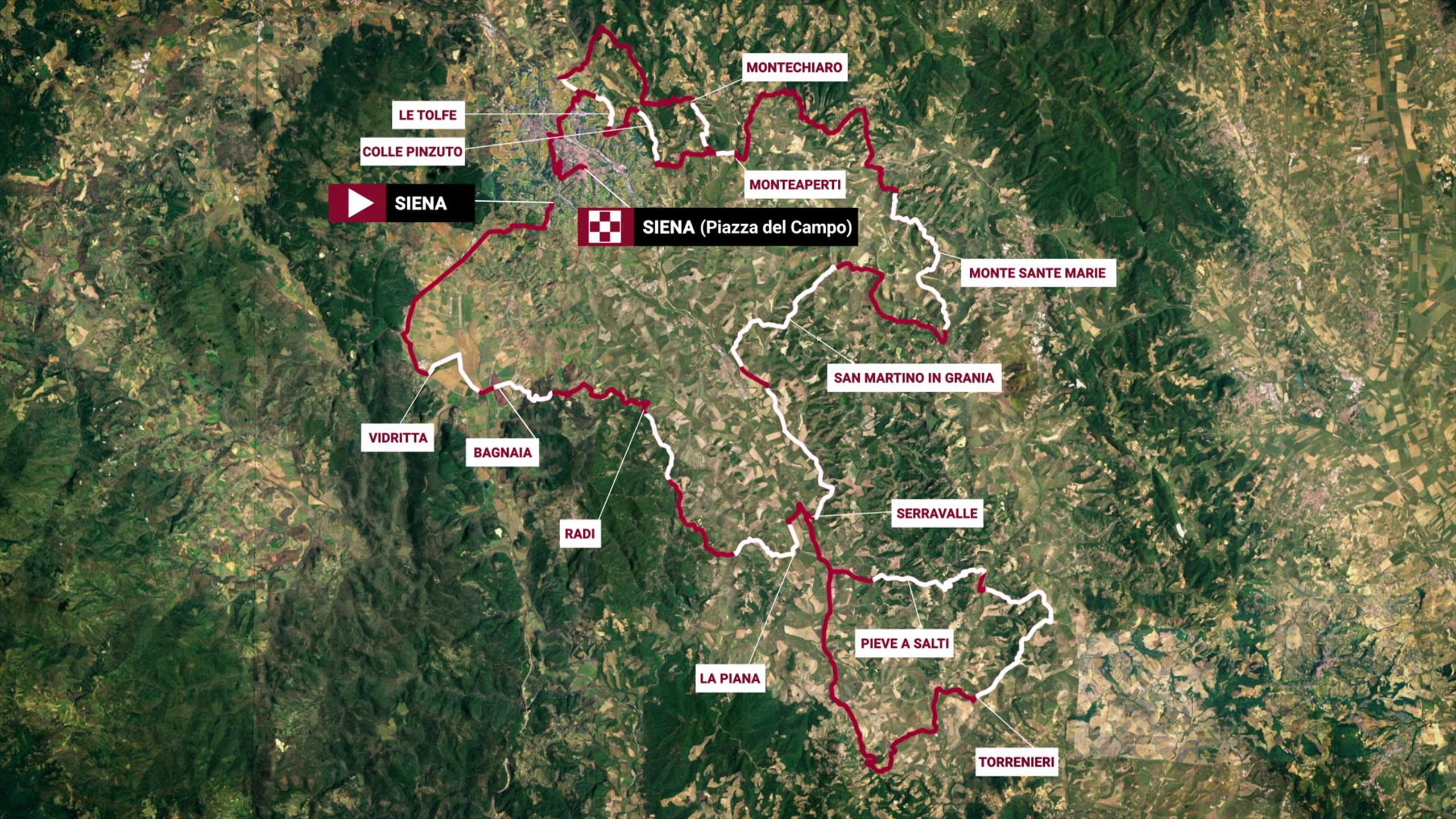 Strade Bianche men's race route map - Cycling video - TNT Sports