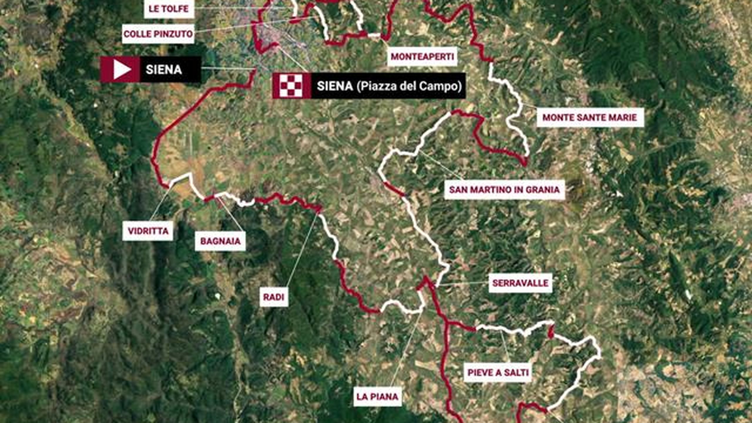 Strade Bianche men's race route map - Cycling video - TNT Sports