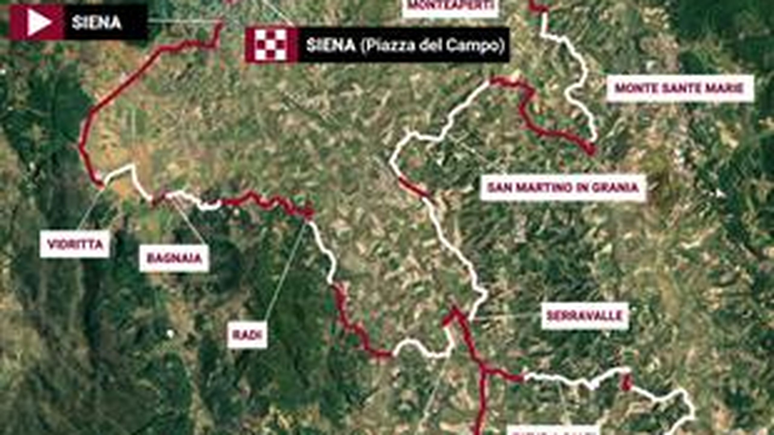 Strade Bianche men's race route map - Cycling video - TNT Sports