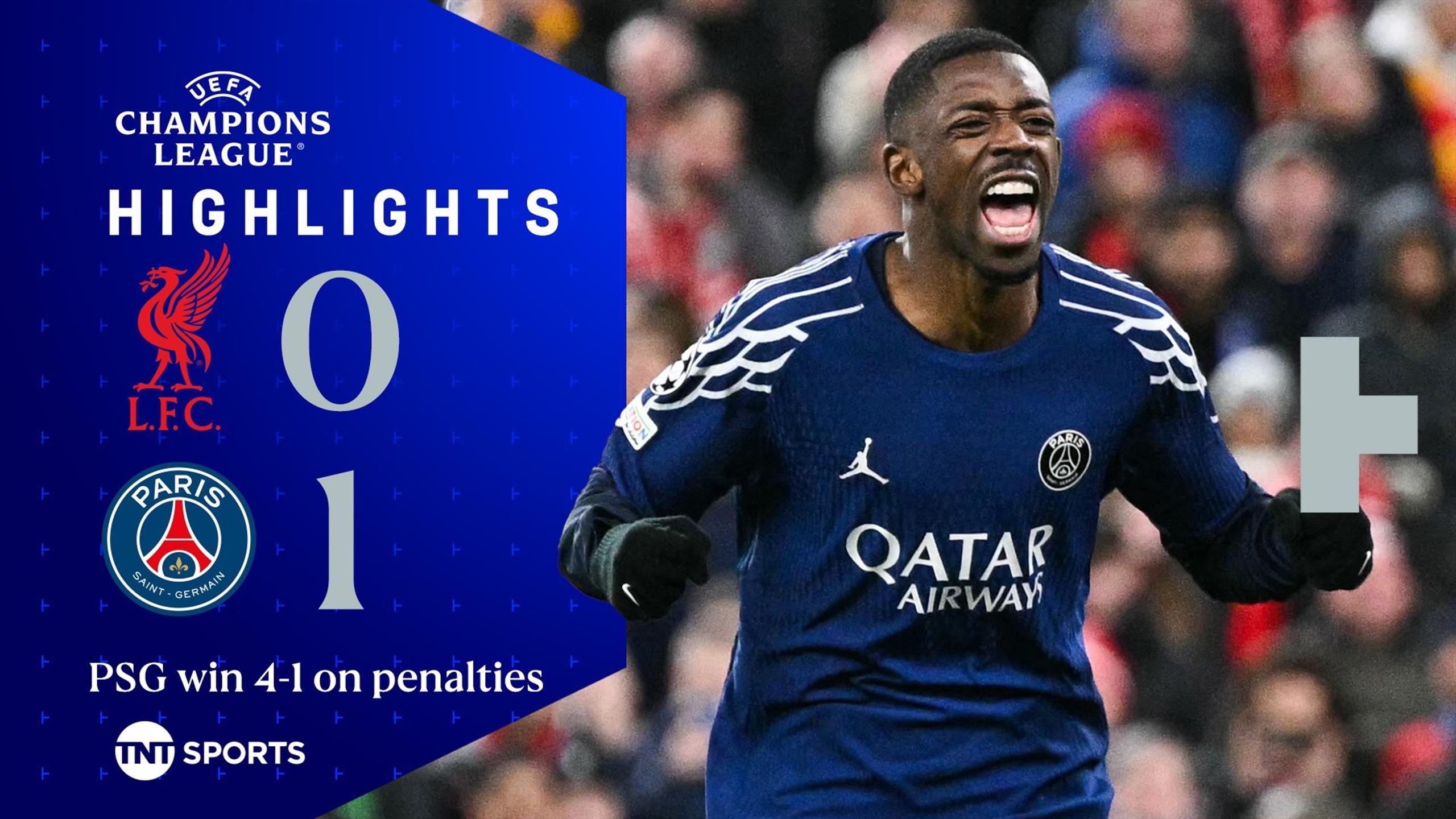 Liverpool 0-1 Paris Saint-Germain (1-1 agg, PSG 4-1 on pens): Champions ...