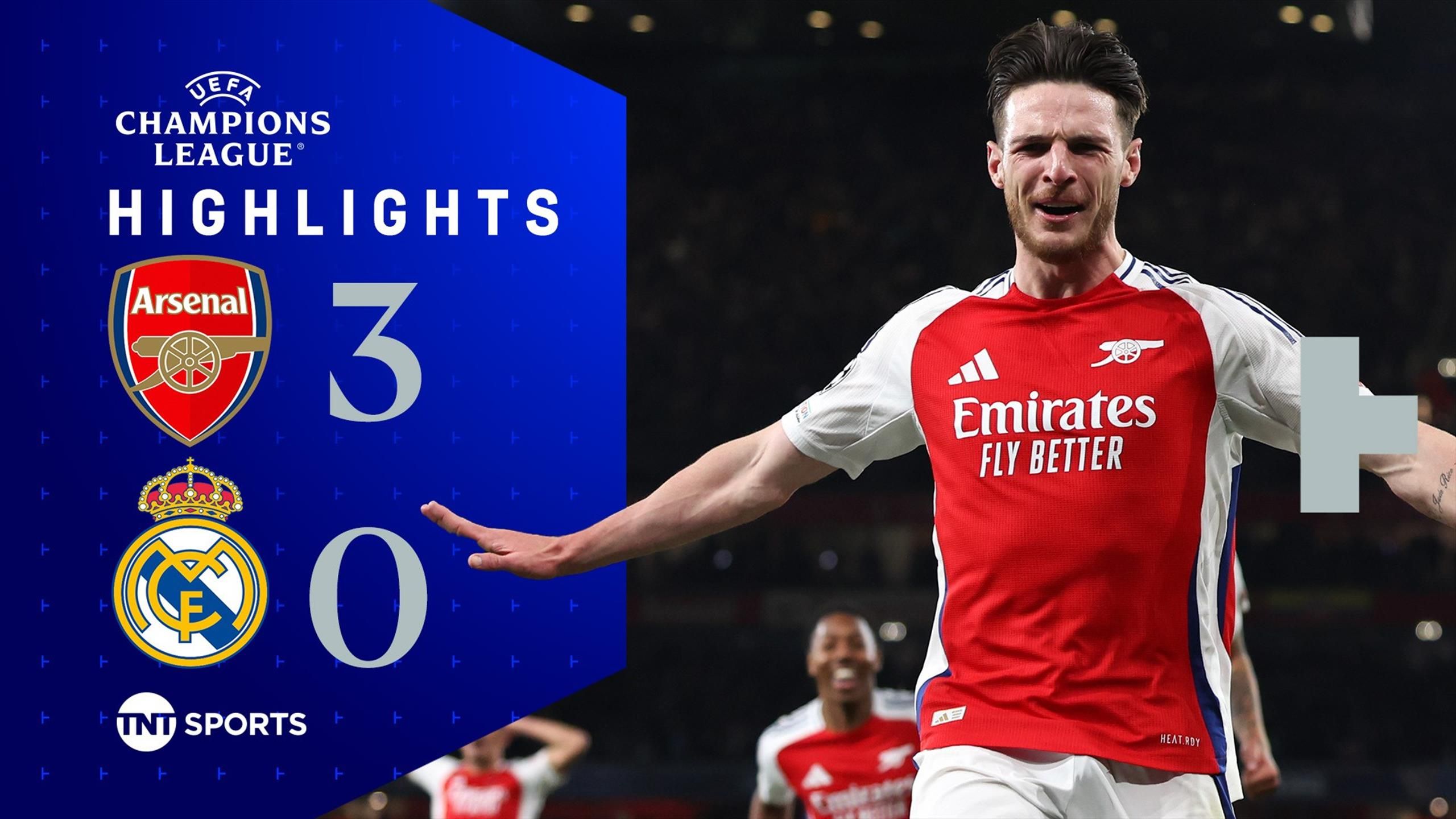 Arsenal 3-0 Real Madrid: UEFA Champions League highlights as Declan ...