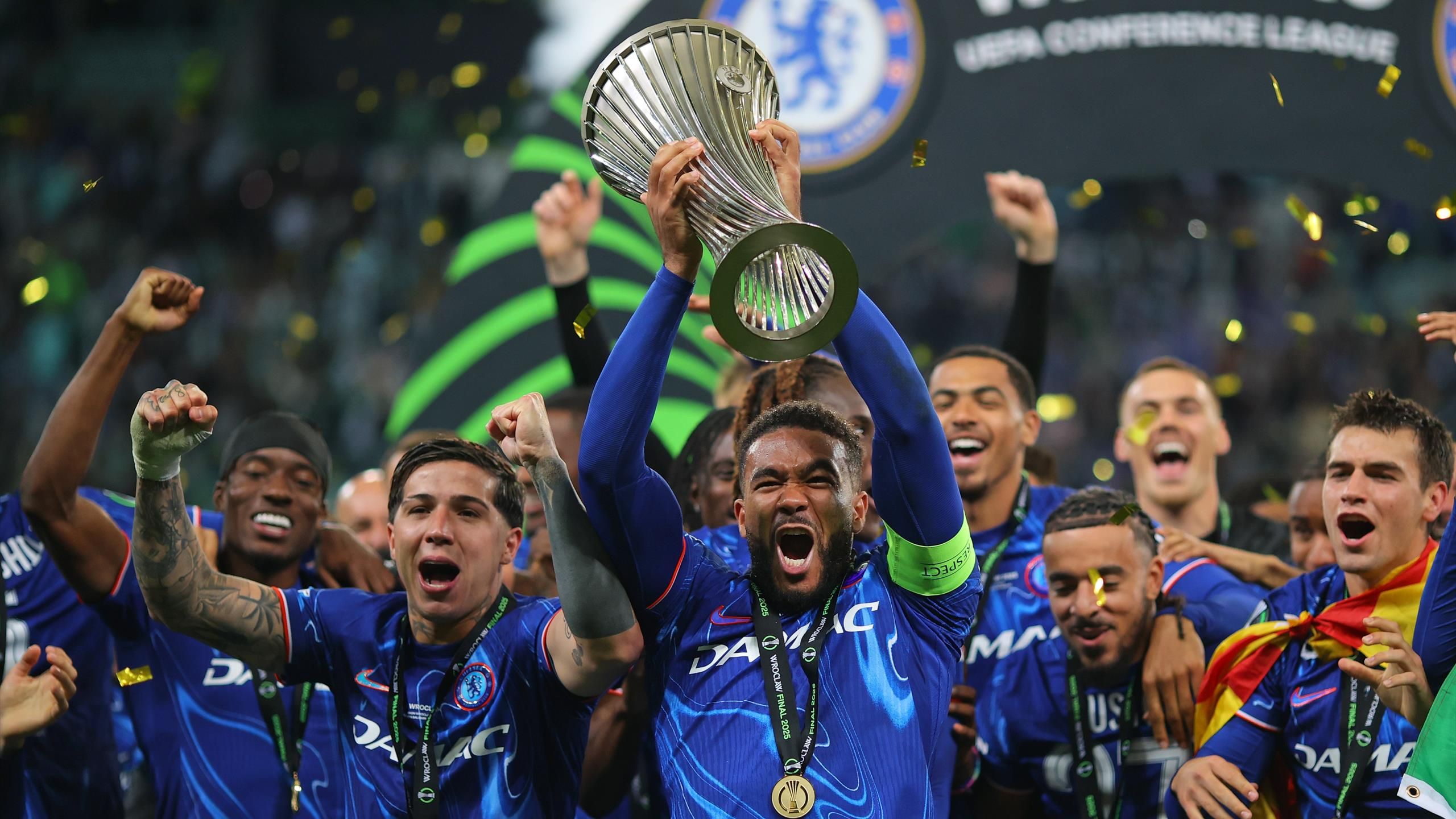 Chelsea lift UEFA Conference League trophy after beating Real Betis ...