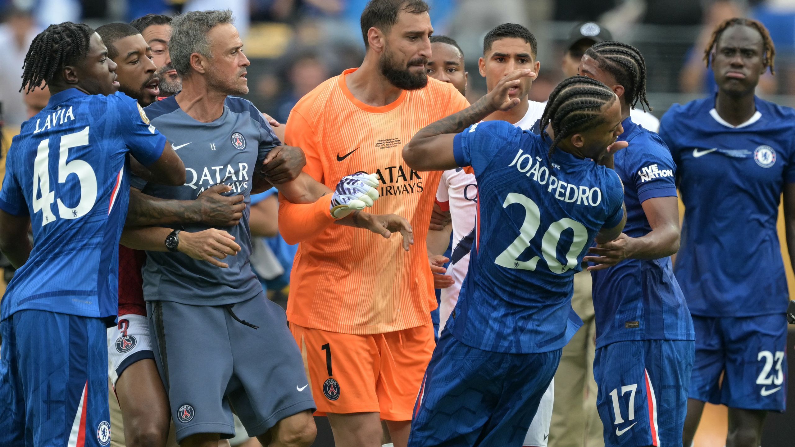 Joao Pedro, Luis Enrique react to heated post-match altercation after ...