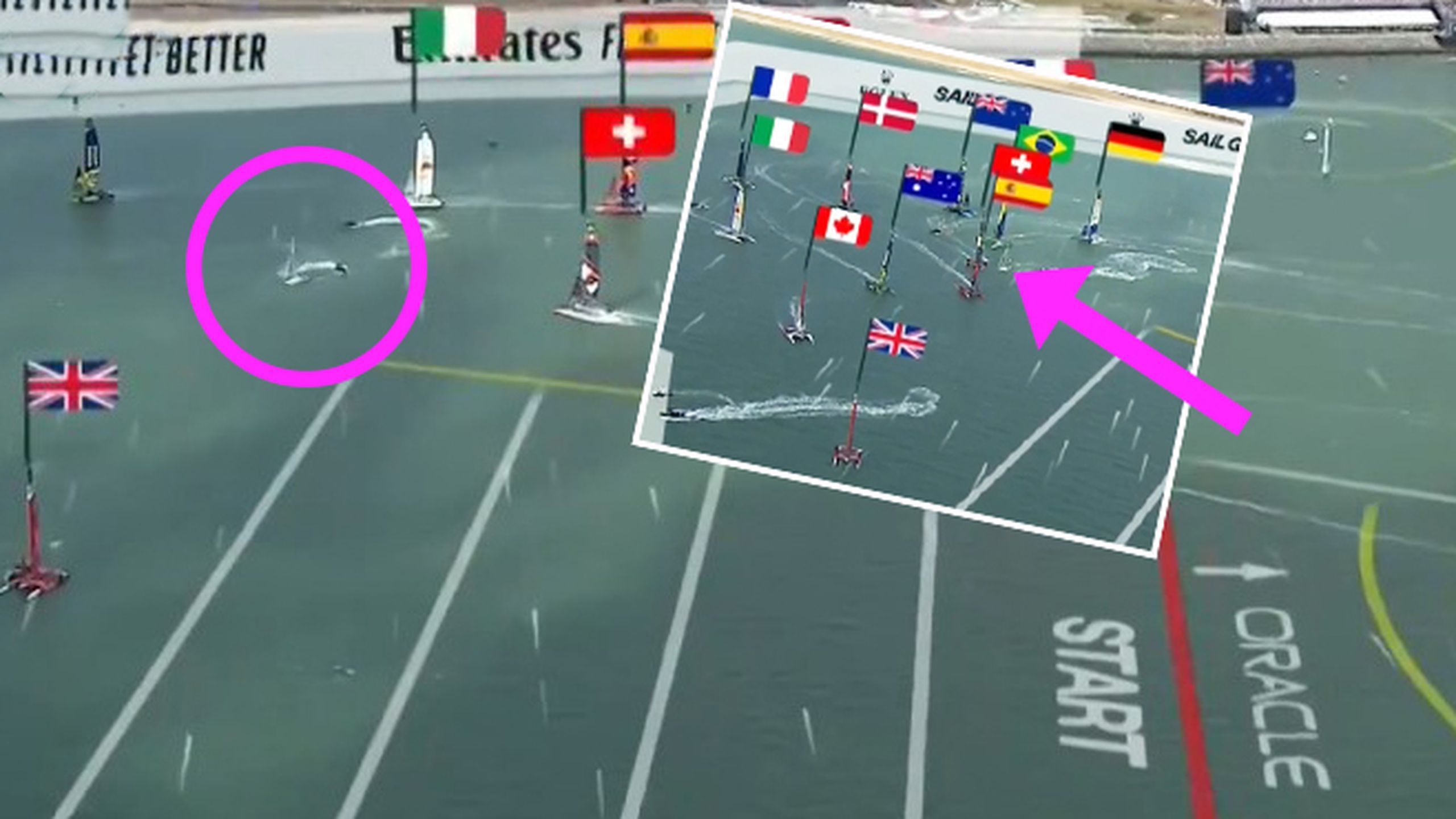 Watch as 'rogue' spectator boat sparks shock 'pile-up' with SailGP ...