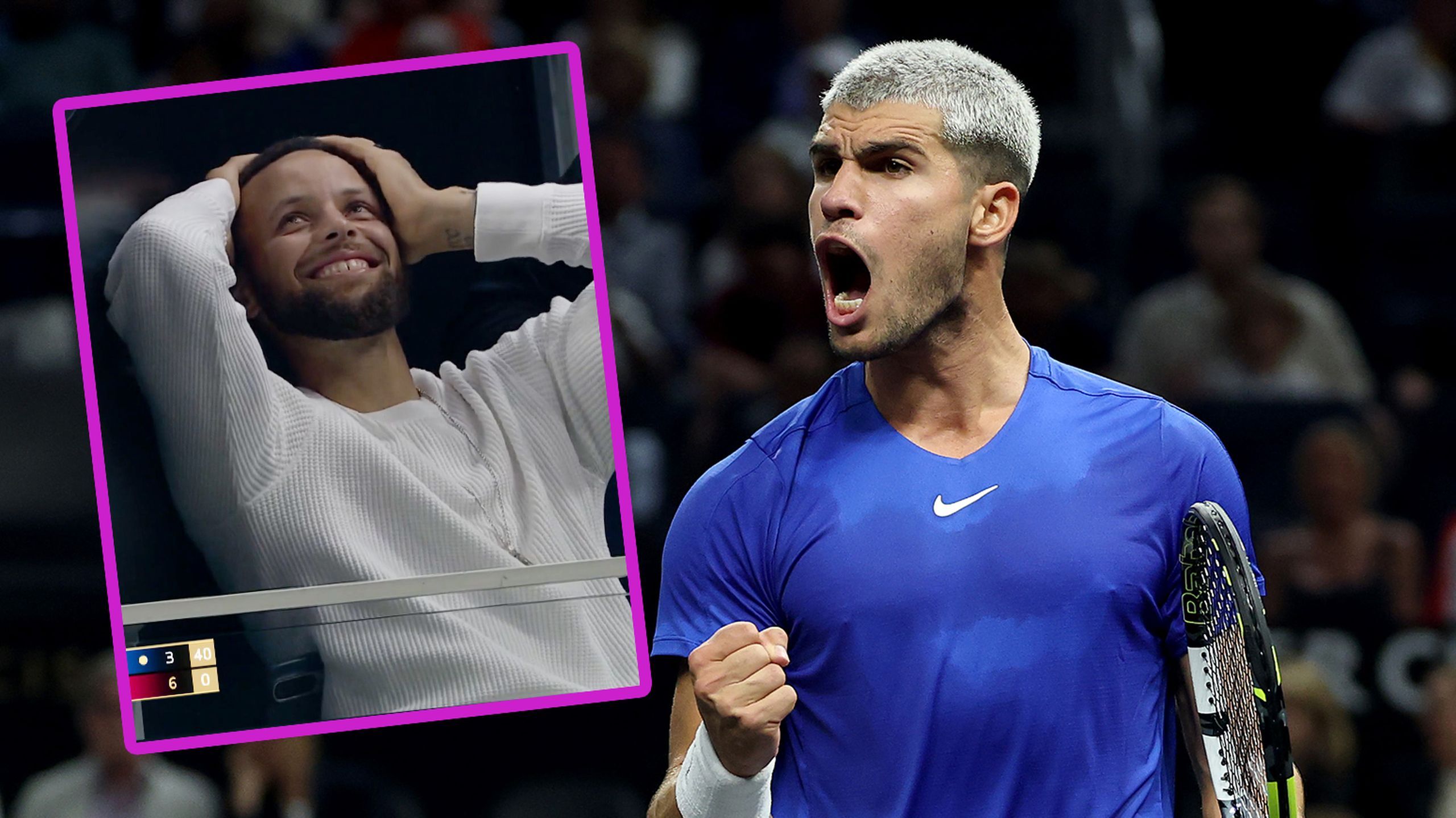 How Carlos Alcaraz shot left Steph Curry in shock after coin toss with ...