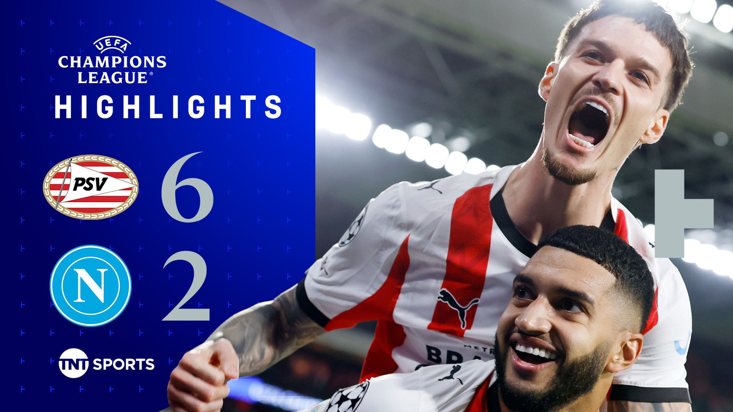 PSV 6-2 Napoli: UEFA Champions League highlights as Serie A champions ...
