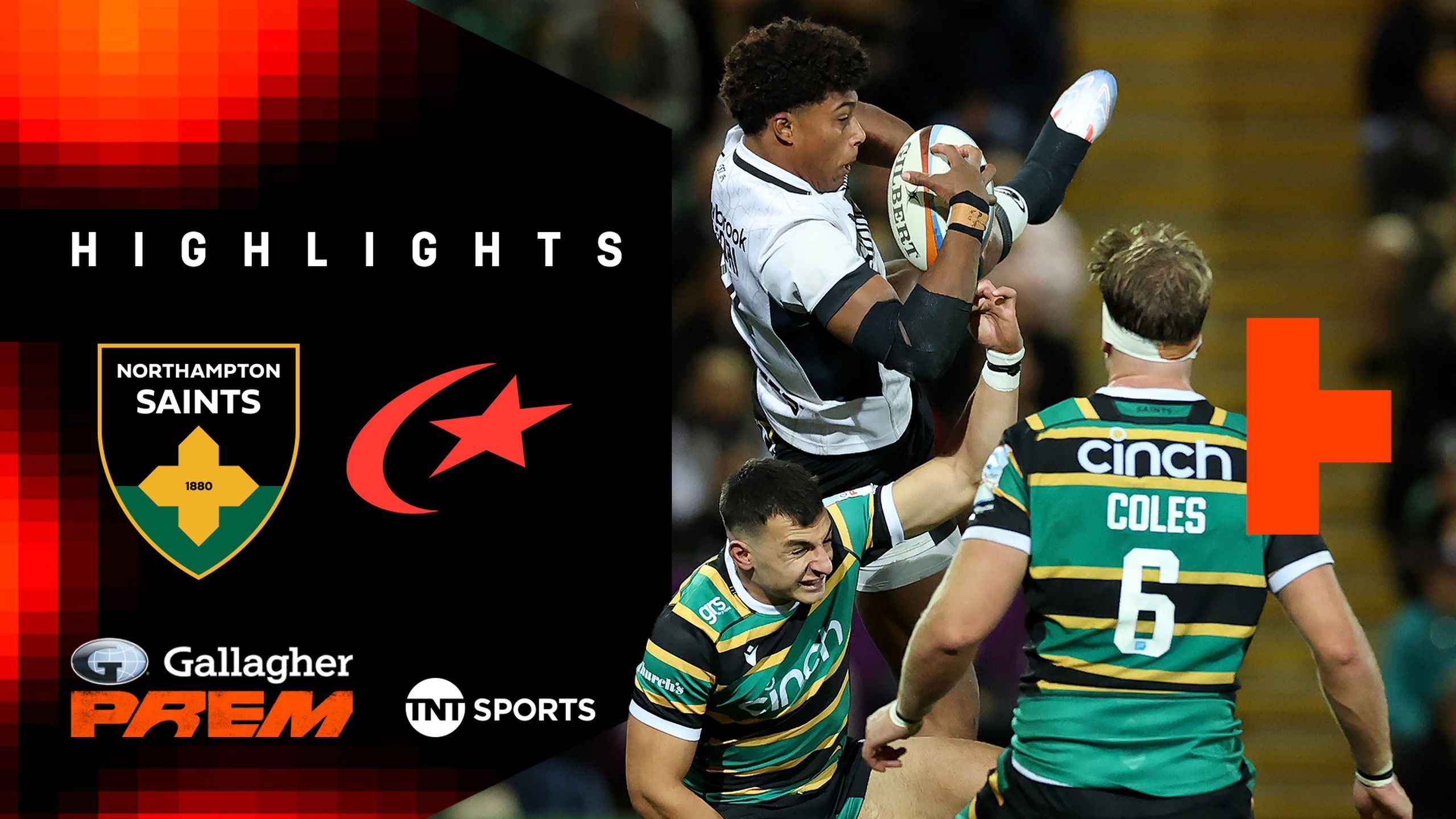 Northampton Saints v Saracens PREM Rugby highlights: Tommy Freeman ...