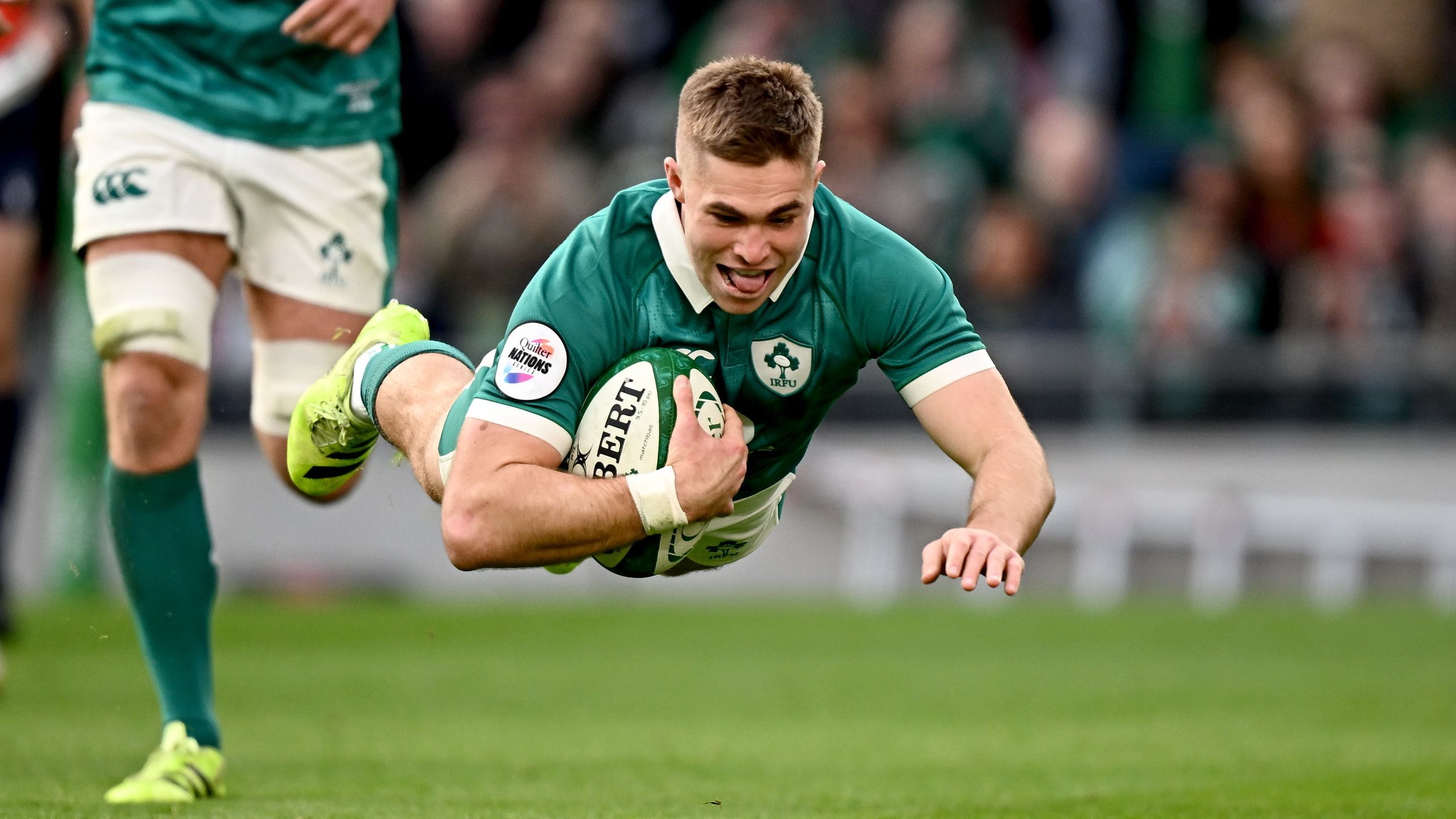 ‘At long last they click’ – Jack Crowley dots down after slick move as Ireland strike first ...