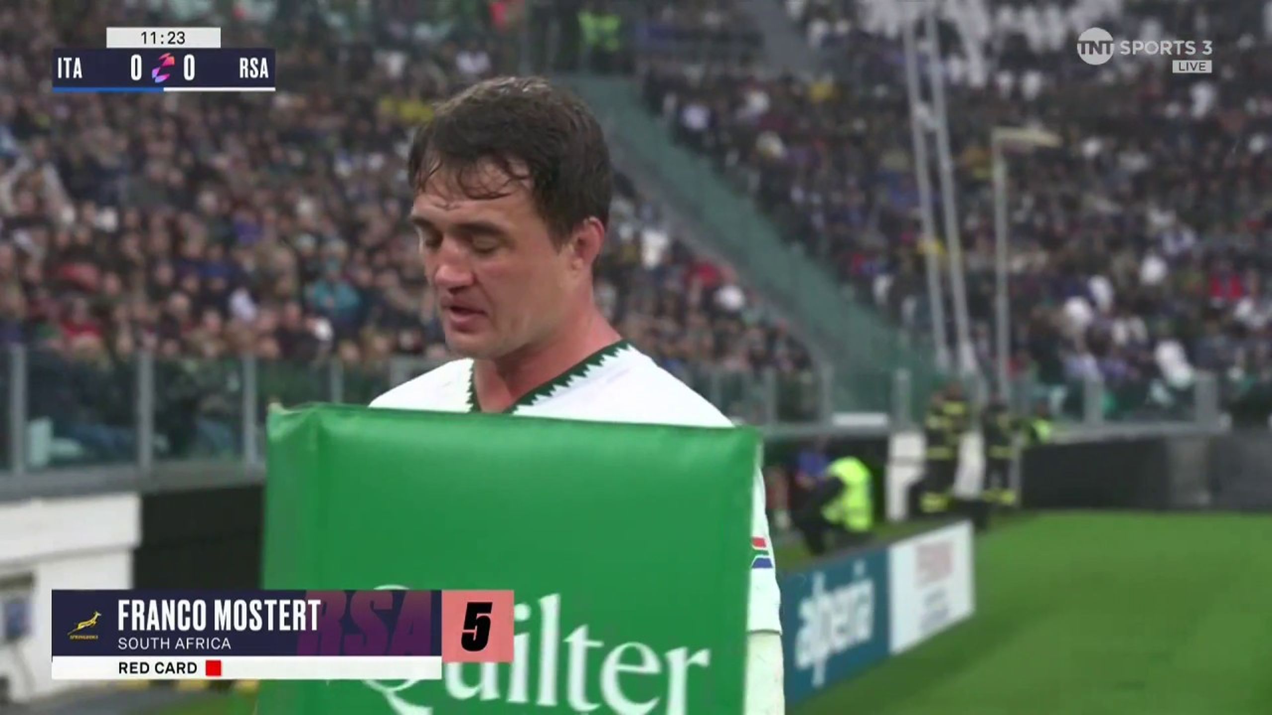 'South Africa see the flash of a red card' - Springboks reduced to 14 ...